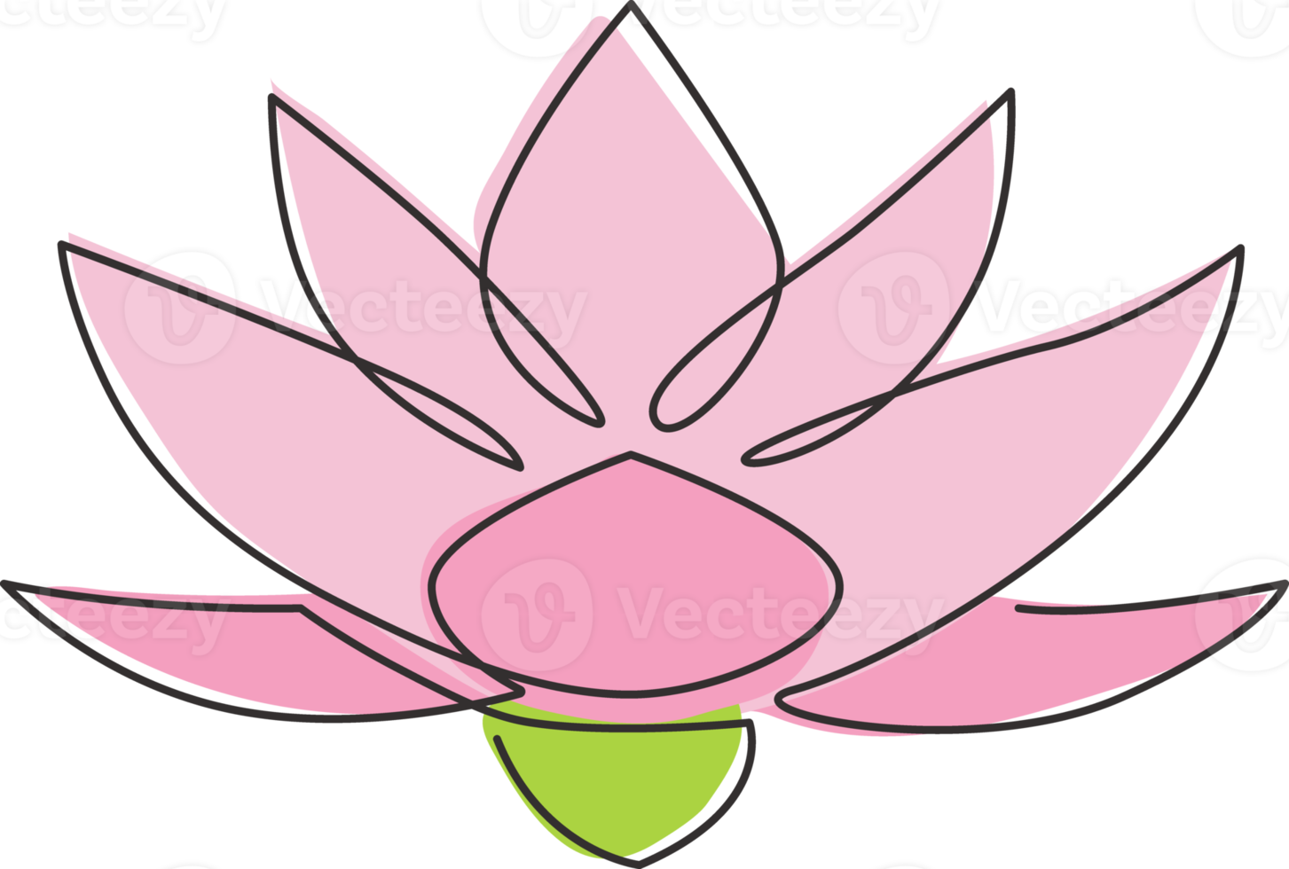 Free Single Continuous Line Drawing Of Beauty Fresh Lotus For