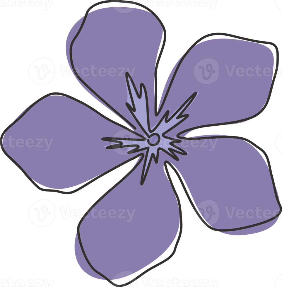 One Continuous Line Drawing Beauty Fresh Periwinkle For Garden Logo