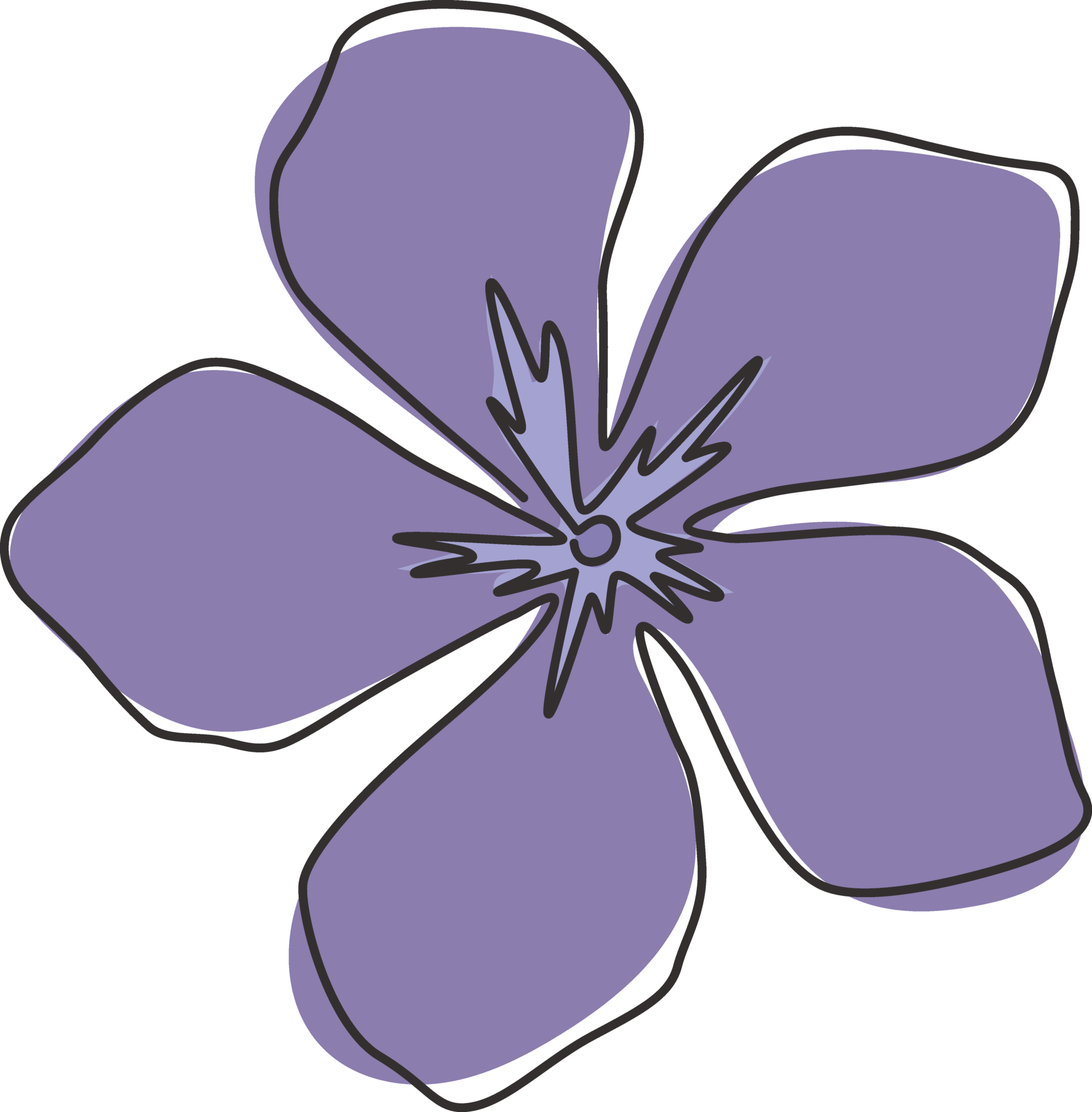 One Continuous Line Drawing Beauty Fresh Periwinkle For Garden Logo