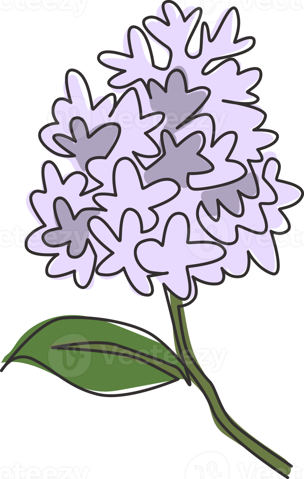 One Continuous Line Drawing Beauty Fresh Syringa Vulgaris For Garden