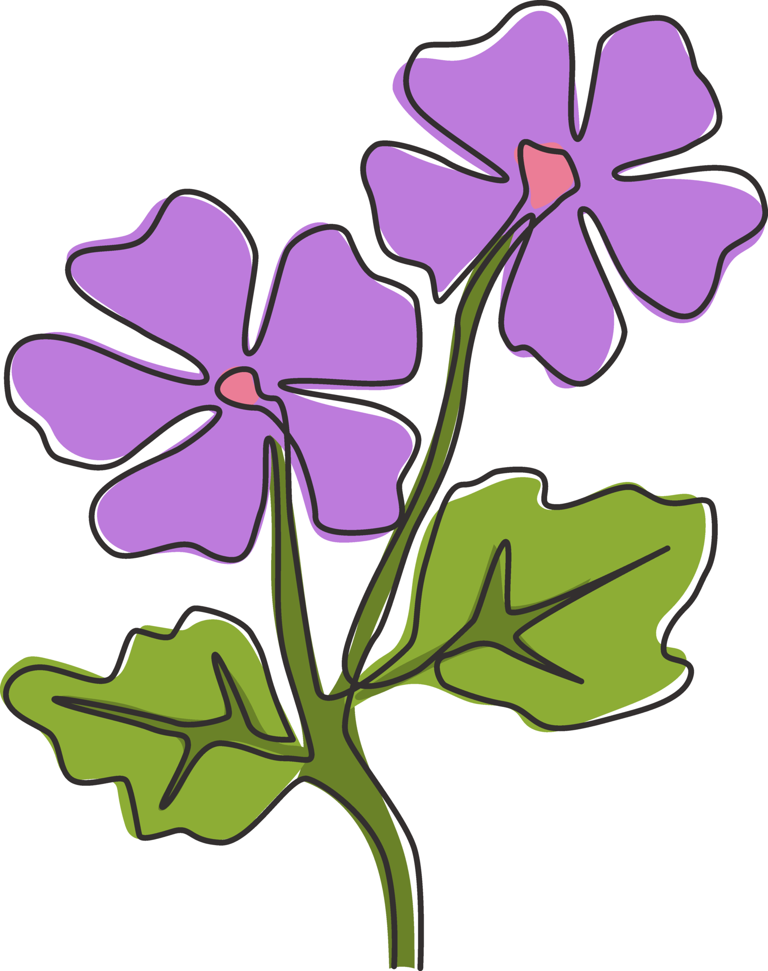 Free Single One Line Drawing Of Beauty Fresh Common Mallow For Home Decor Wall Art Poster Print