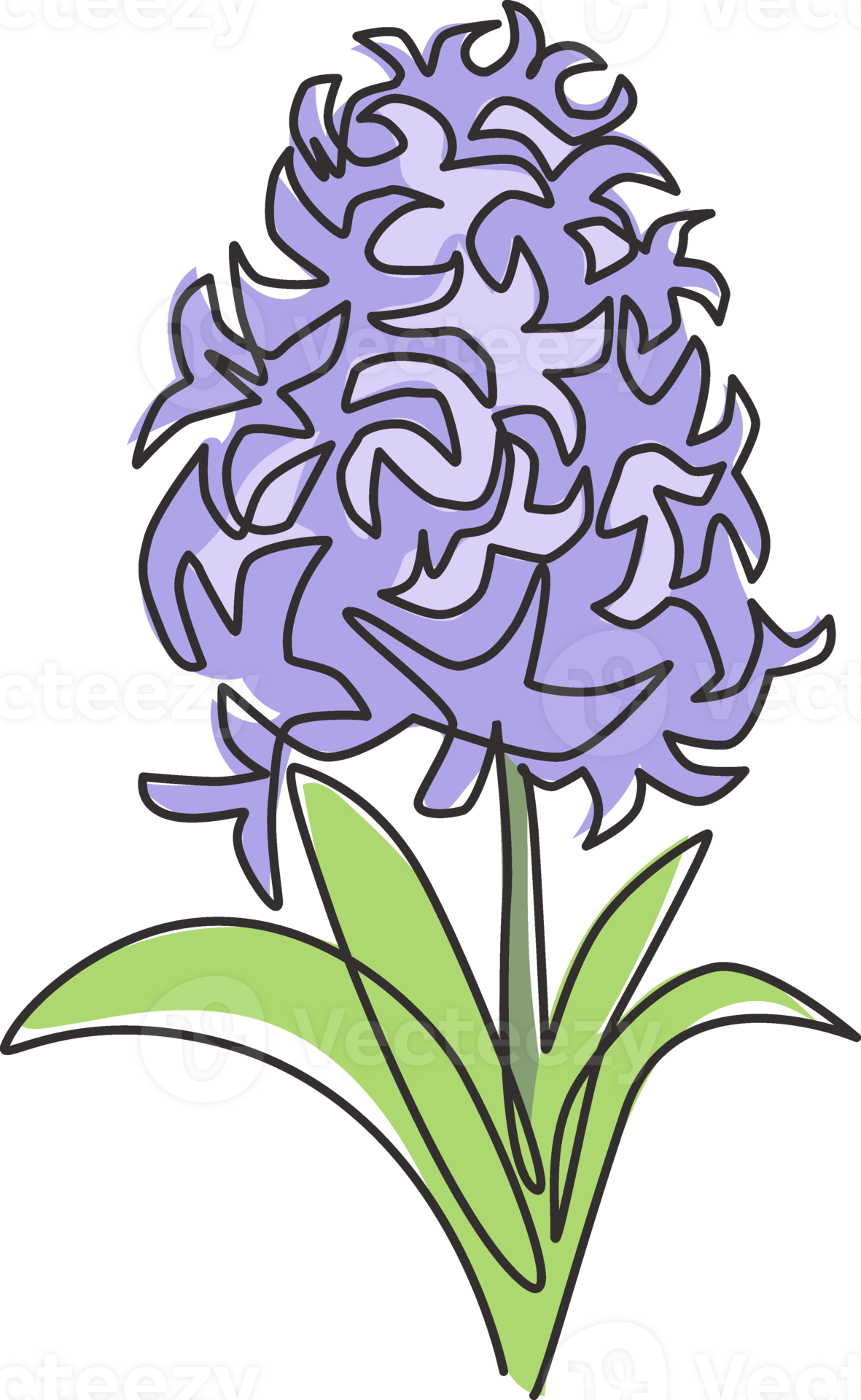 One Single Line Drawing Of Beauty Fresh Hyacinthus For Garden Logo