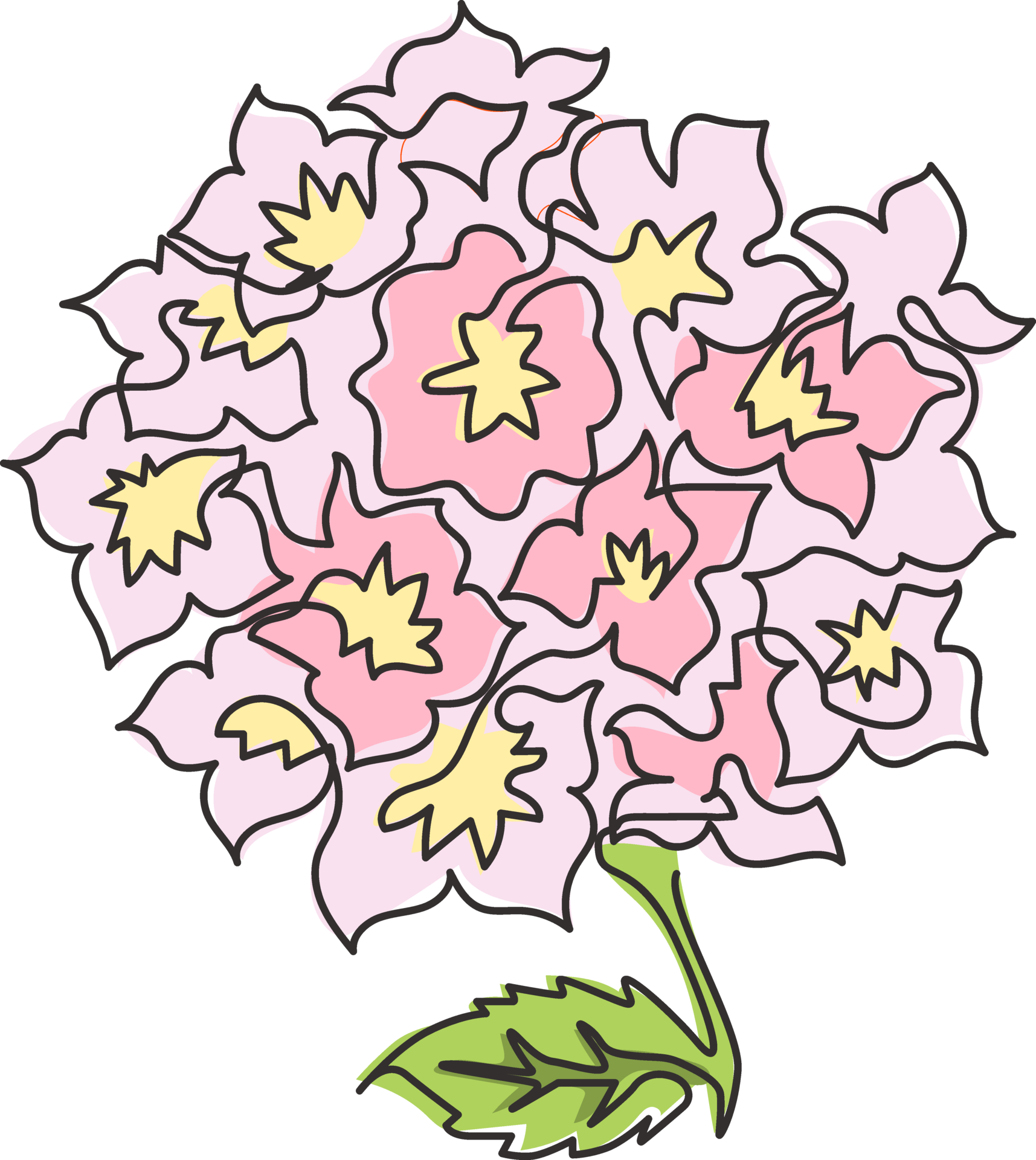 Free Single One Line Drawing Beauty Fresh Lantana For Home Wall Decor