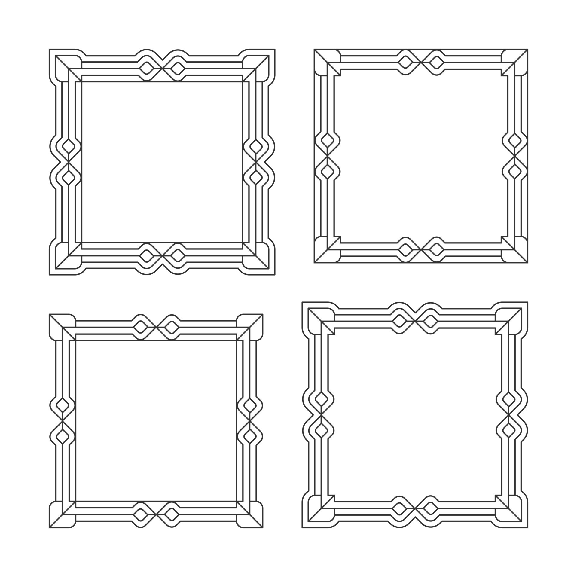 Decorative Geometric Frames Collection Vector 22634867 Vector Art