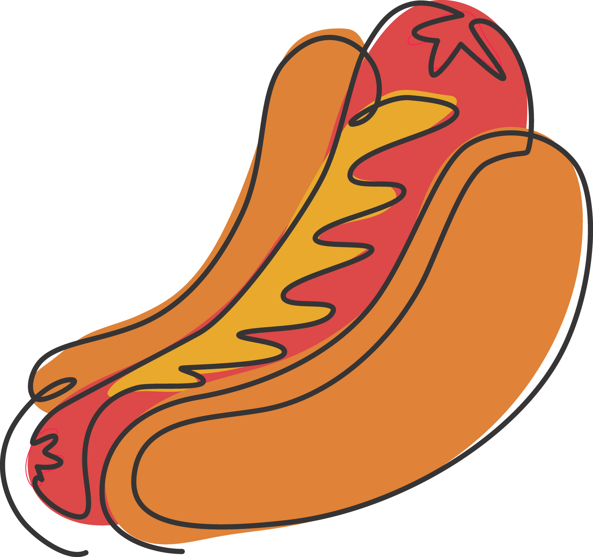 One Continuous Line Drawing Of Fresh Delicious American Hot Dog one-continuous-line-drawing-of-fresh-delicious-american-hot-dog