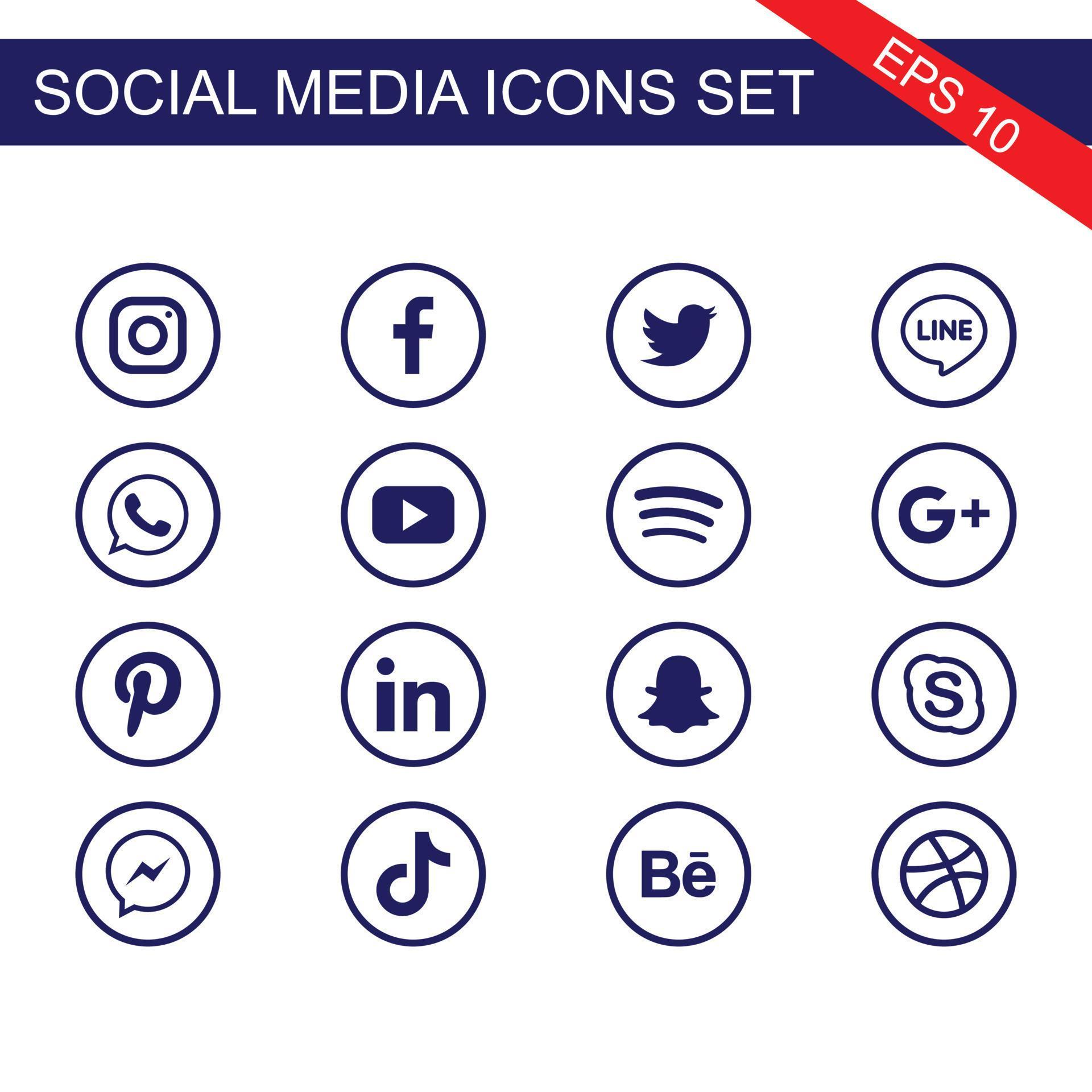 icono, social, medios de comunicación, Facebook, logo, vector ...