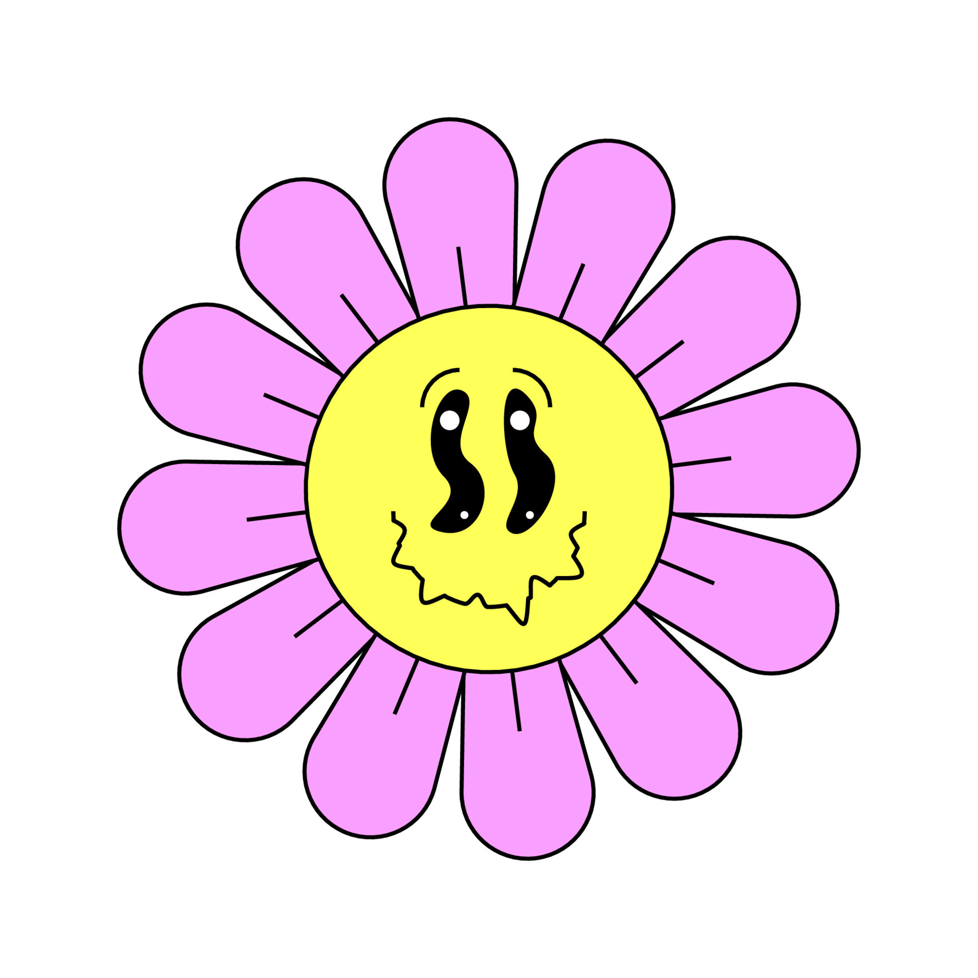 Hippie groovy chamomile smiley strange character good vibes. Retro ... Hippie groovy chamomile smiley strange character good vibes. Retro ...