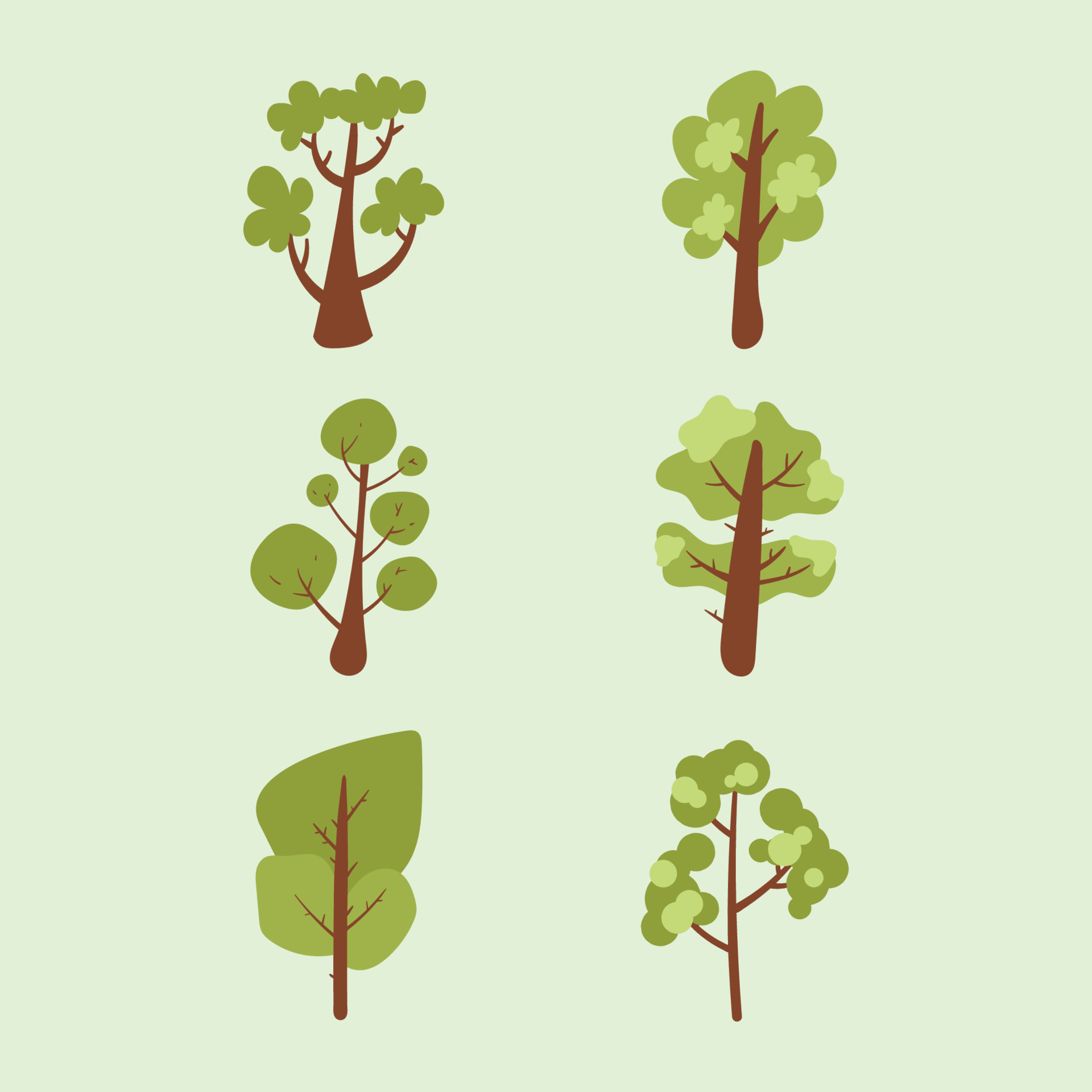 hand drawn trees vector set 22652855 Vector Art at Vecteezy