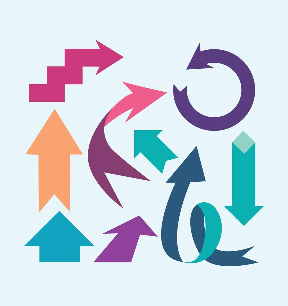 flat colorful arrow vector set 22652862 Vector Art at Vecteezy