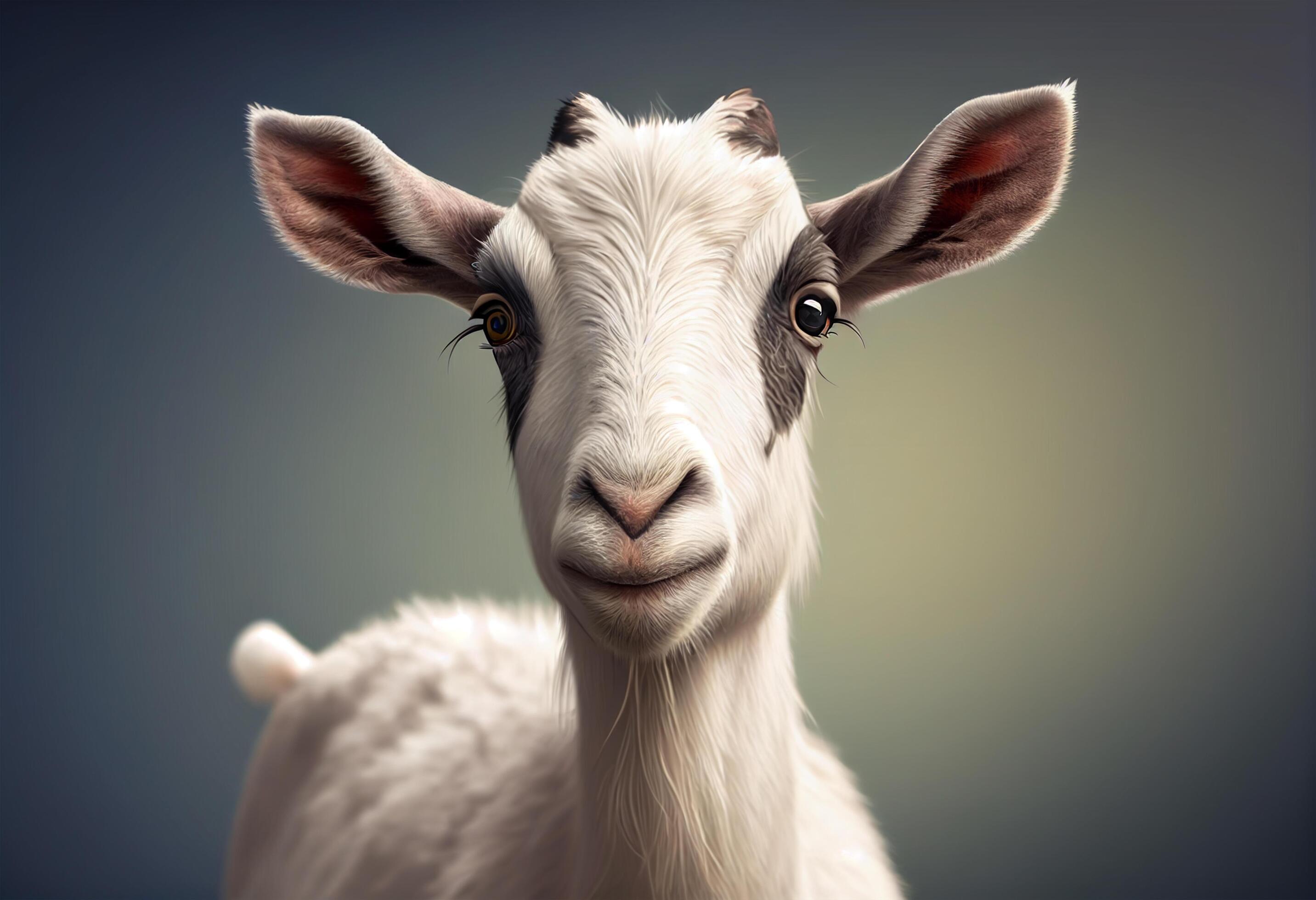 One Goat White Background