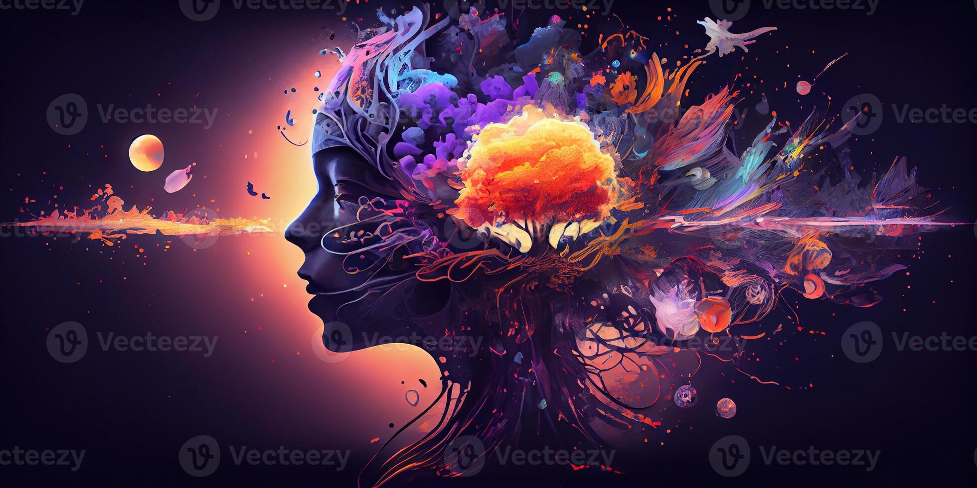 Illustration Of Annual Collective Mind Concept Art Exploding Mind Inner World Dreams