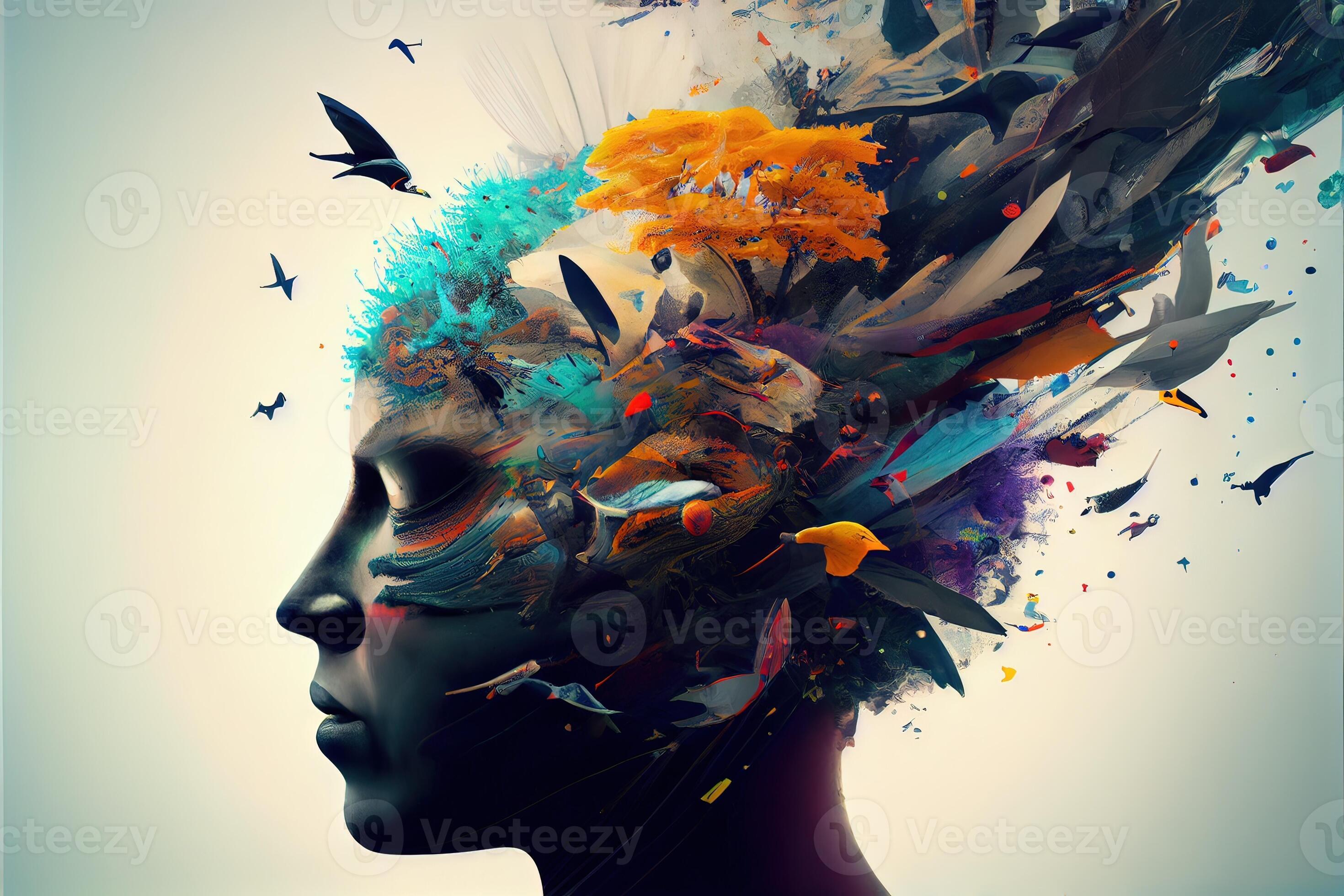 illustration of annual collective mind concept art, exploding mind ... illustration of annual collective mind concept art, exploding mind ...