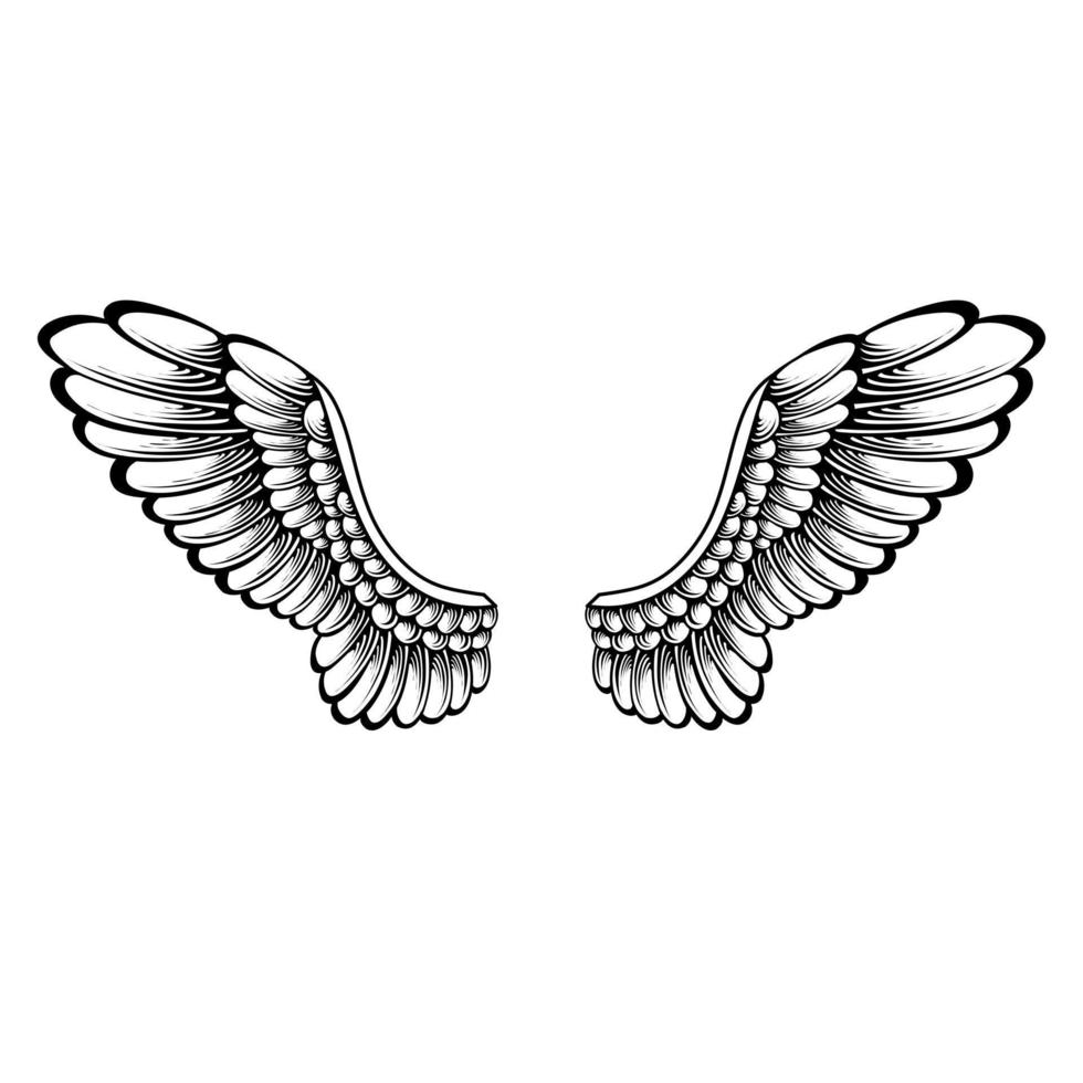 Vector Angel Wings Tattoo Design 22658980 Vector Art At Vecteezy