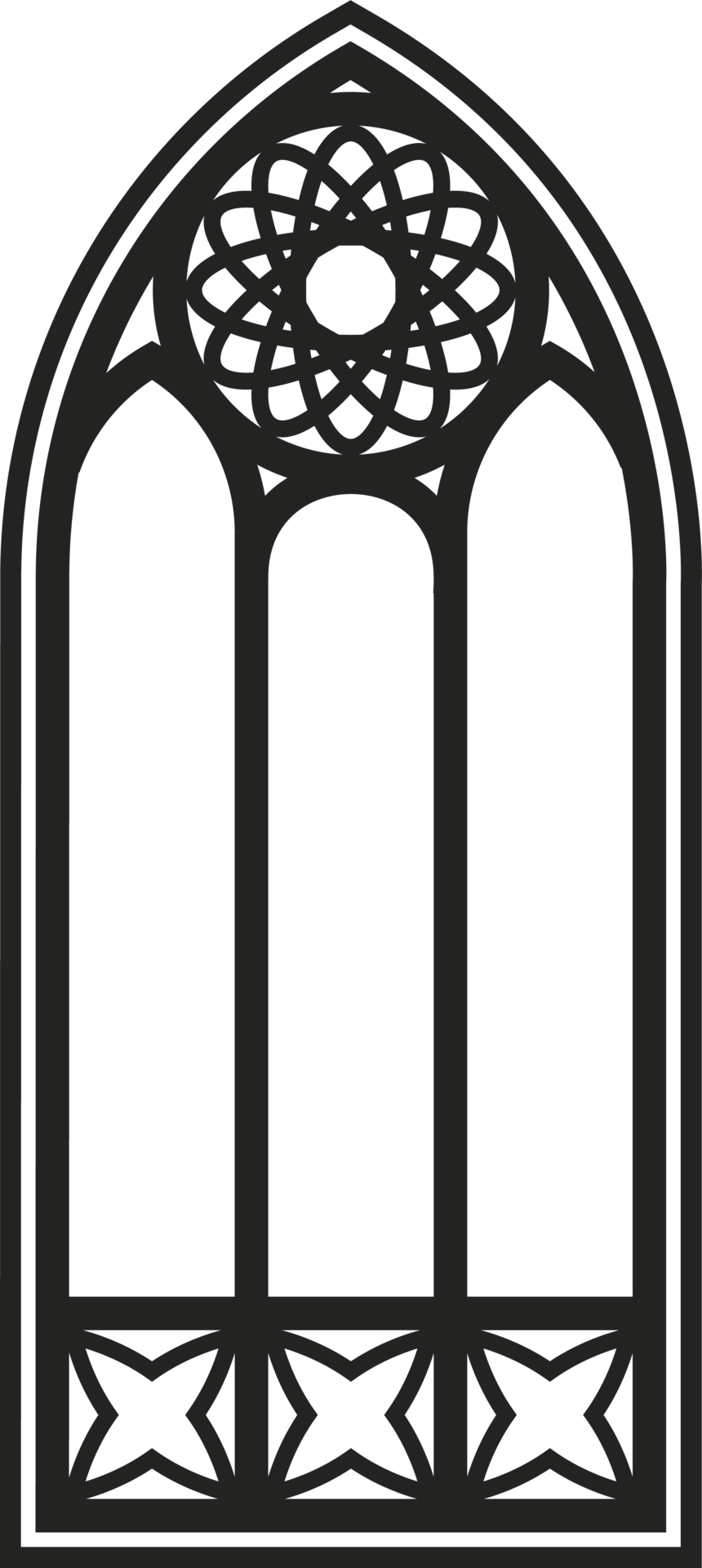 Gothic Window Vintage Stained Glass Church Frame Element Of Traditional European Architecture