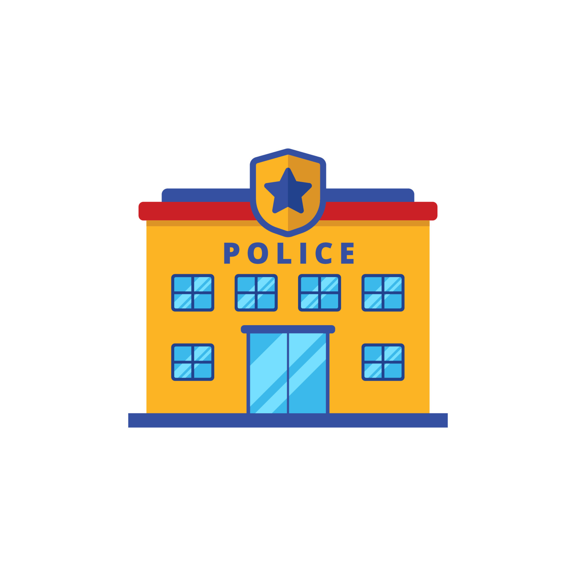 Police Station Icon With Flat Style On Isolated Background 22661385 Vector Art At Vecteezy