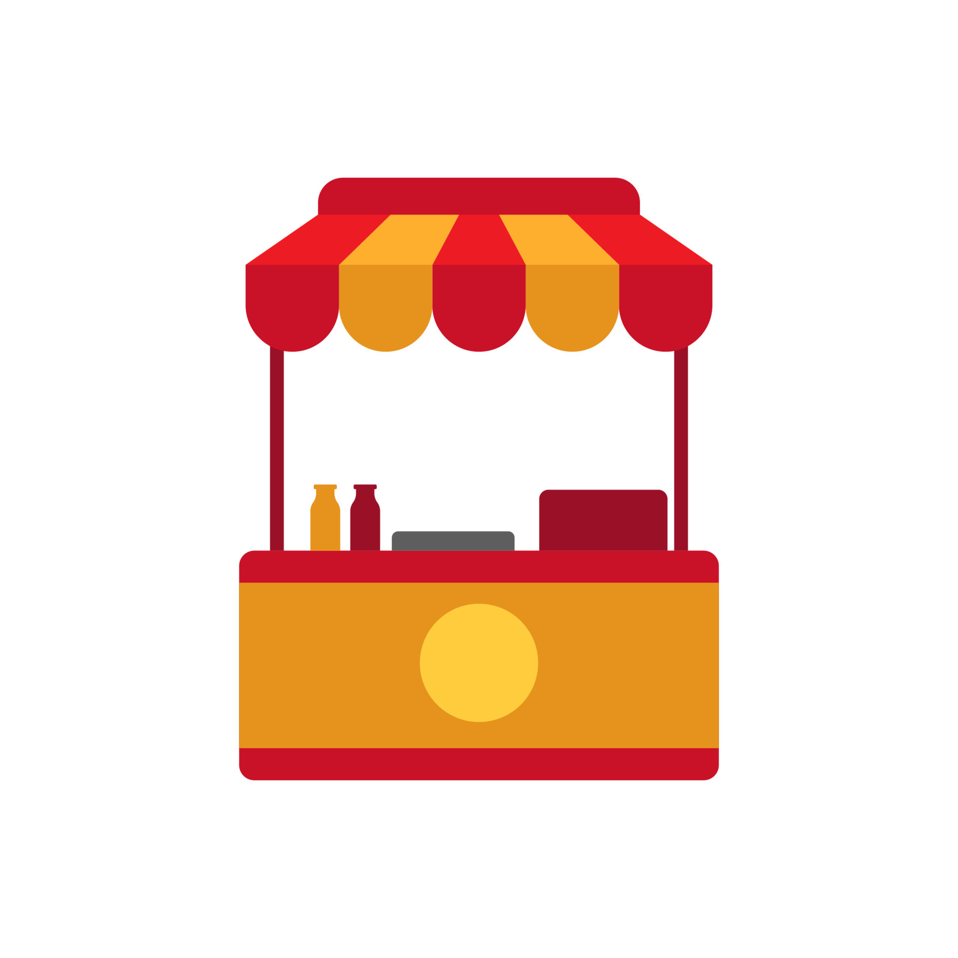 Street food stall vector illustration in flat style isolated on white ... Street food stall vector illustration in flat style isolated on white ...