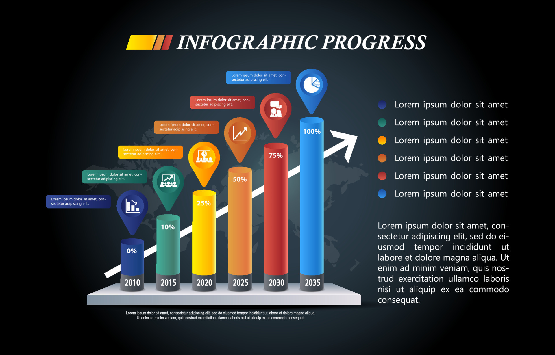 Progress Infographic Template 22661719 Vector Art at Vecteezy Progress Infographic Template 22661719 Vector Art at Vecteezy