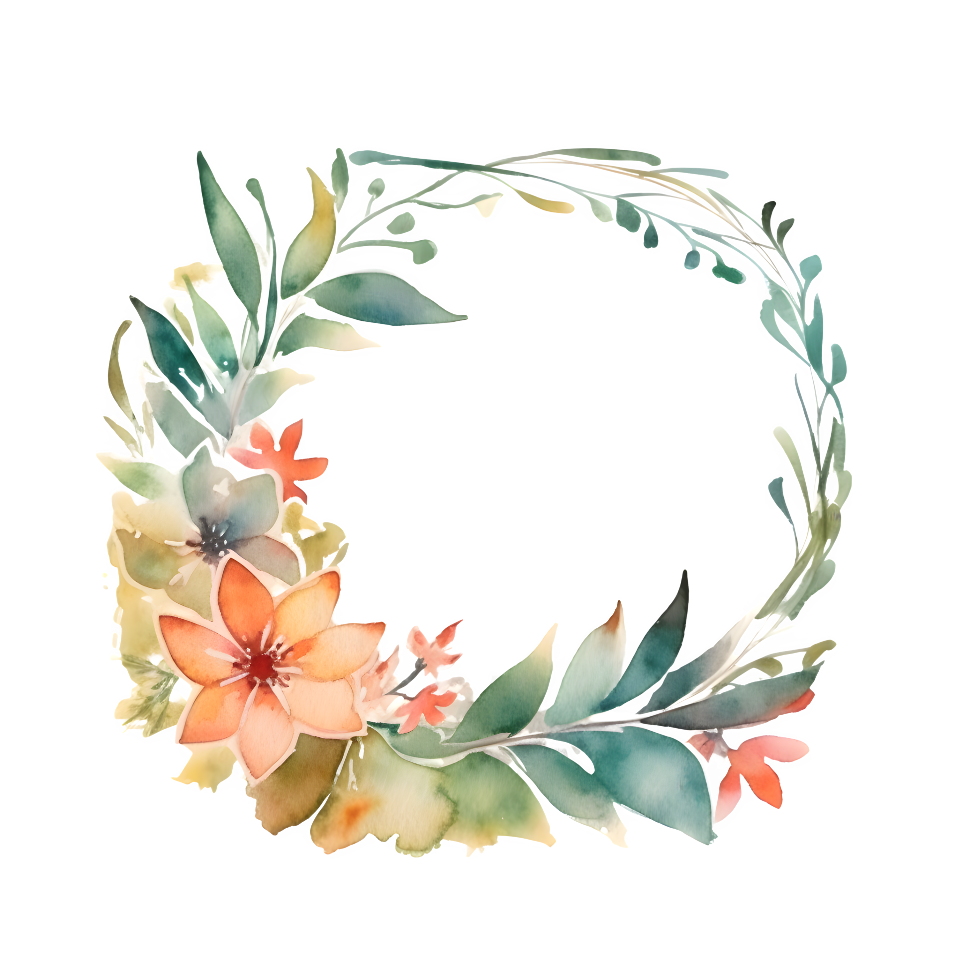 Elegant Floral Watercolor Frame For Wedding Invitations And Greeting elegant-floral-watercolor-frame-for-wedding-invitations-and-greeting