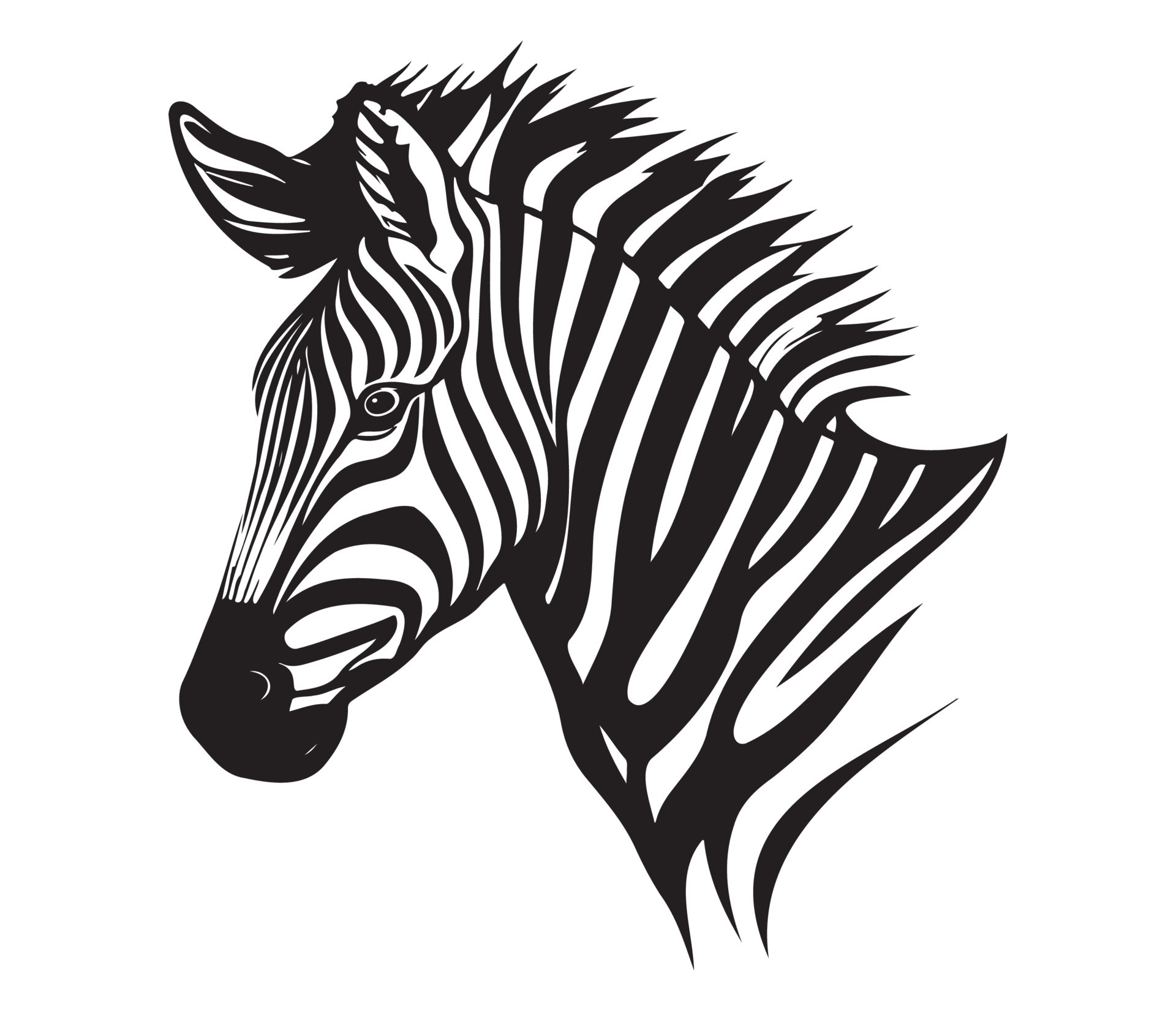 Zebra Face, Silhouettes Zebra Face, black and white Zebra vector ... Zebra Face, Silhouettes Zebra Face, black and white Zebra vector ...