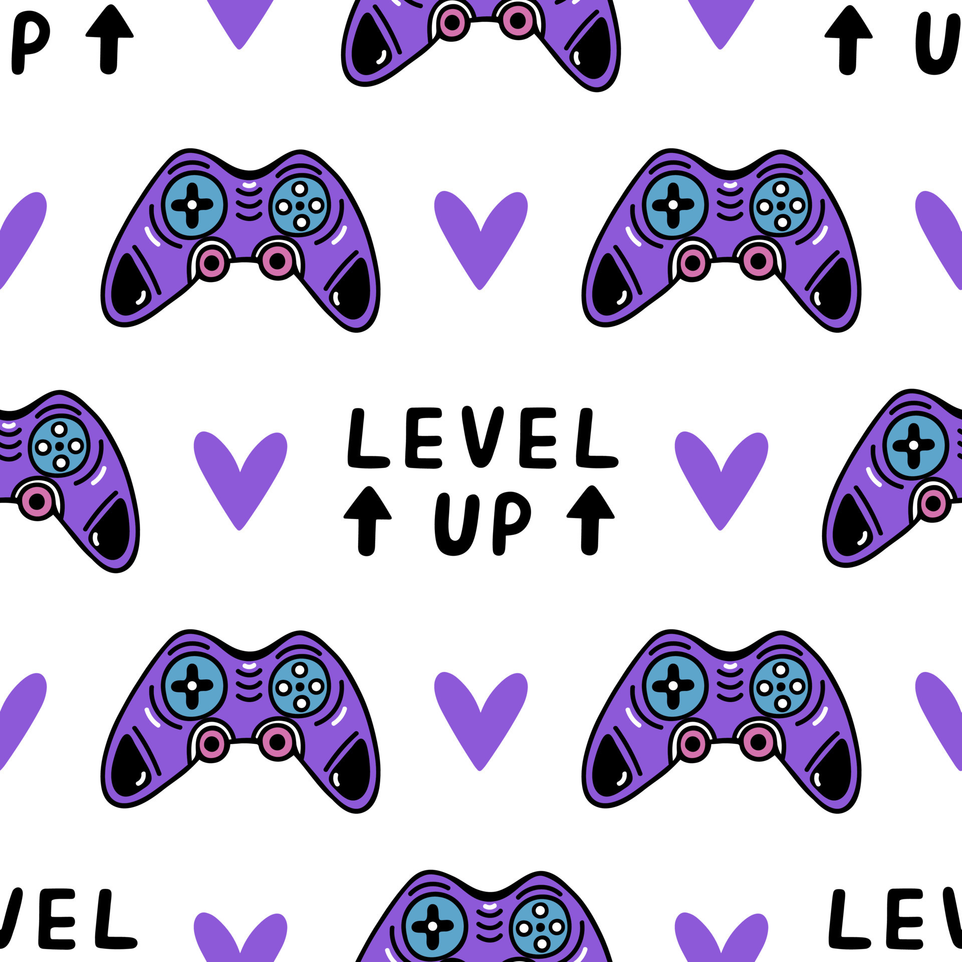Joystick Seamless Vector Pattern Game Console Symbol Gamepad For