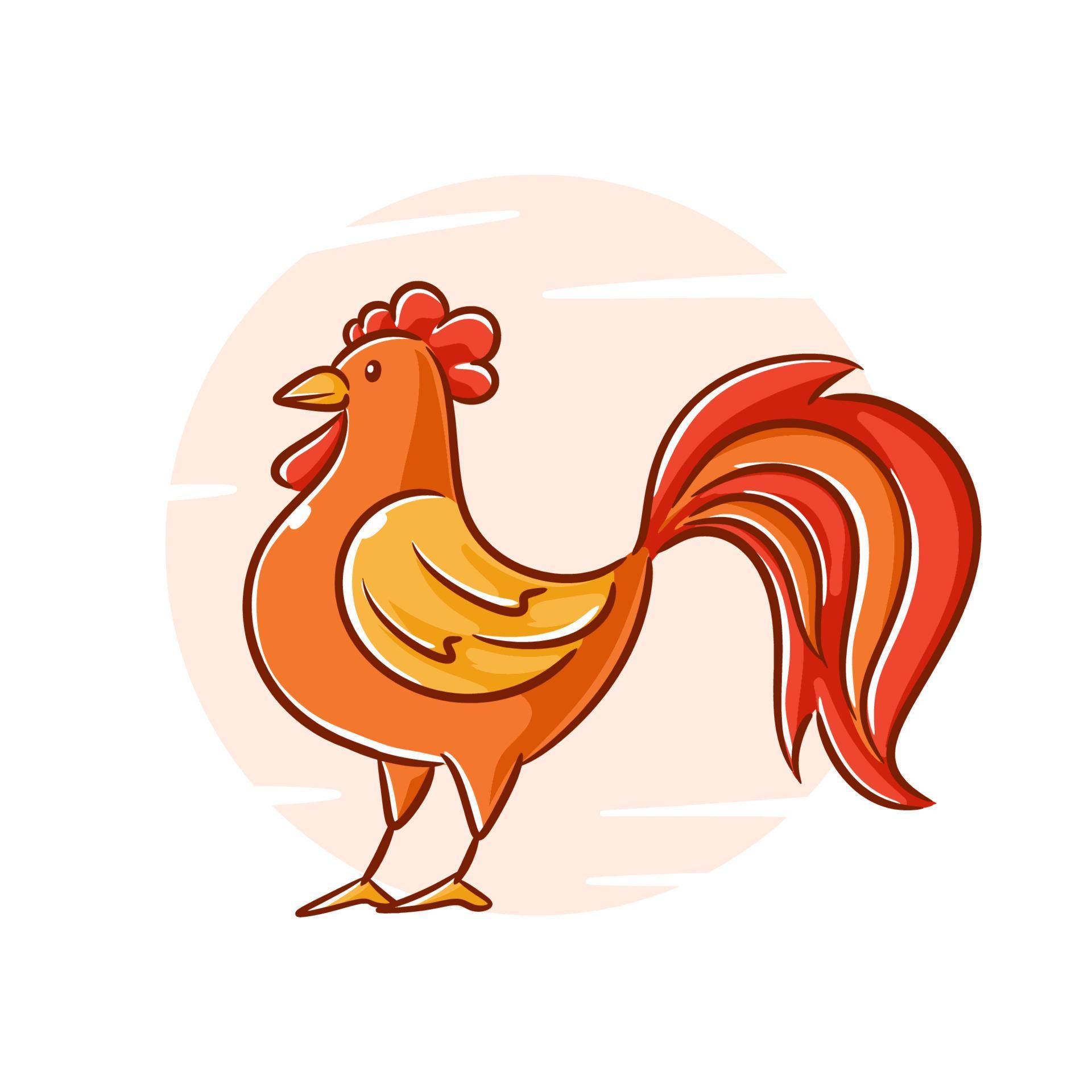 Cute Rooster Cartoon Vector Illustration On A White Background 22668519