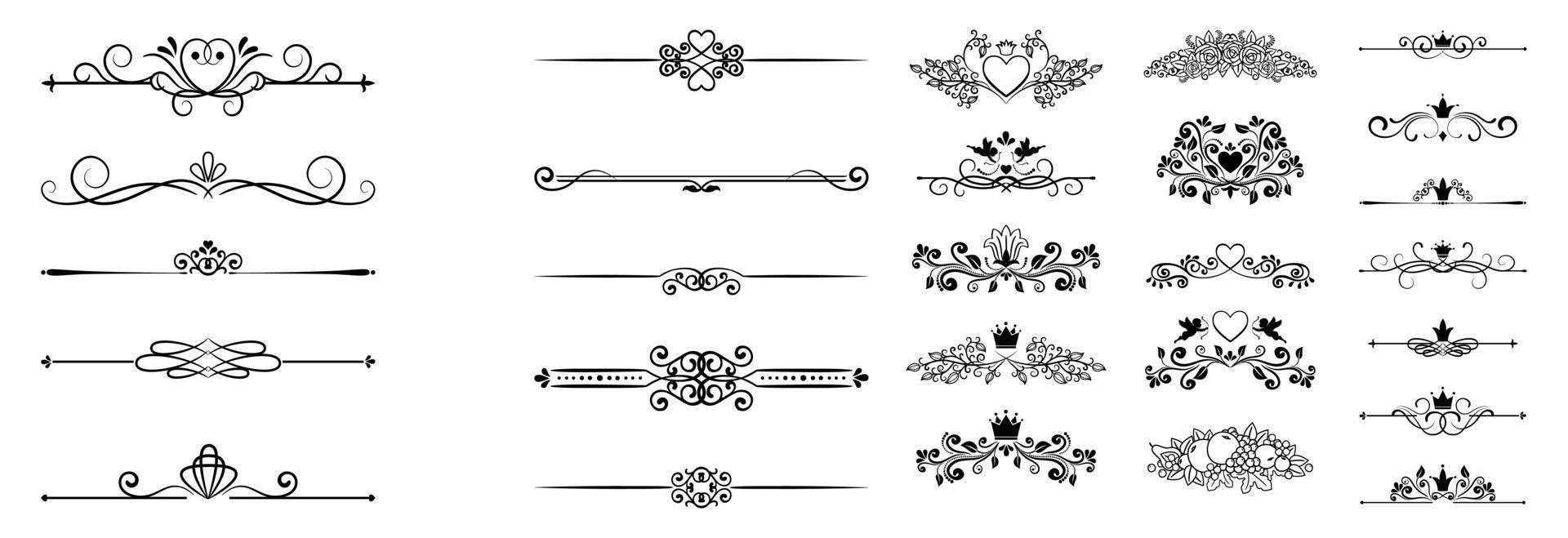 Decorative Calligraphic Line Art Corner Border Design Elements 22669520