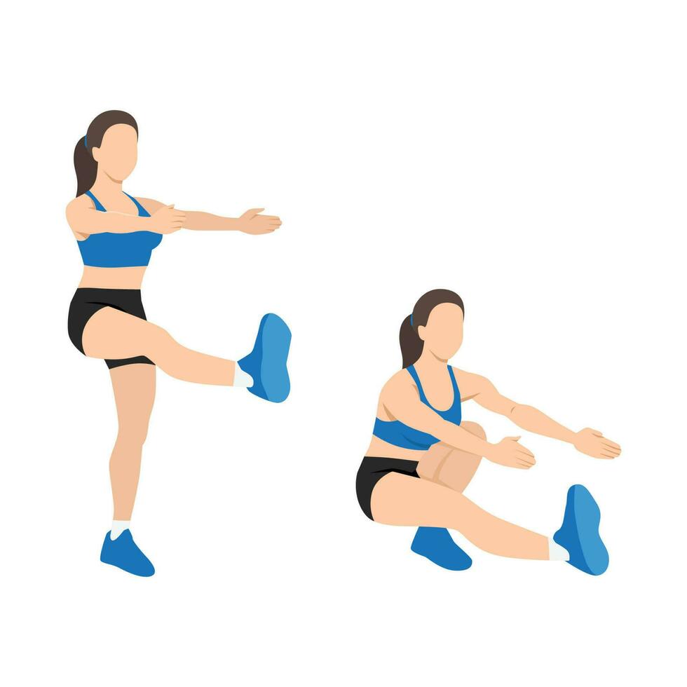 Woman doing single leg squats. Pistol squats 22669849 Vector Art at ... Woman doing single leg squats. Pistol squats 22669849 Vector Art at ...