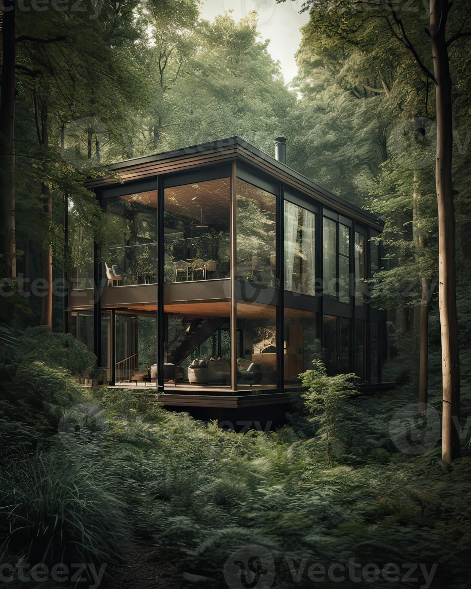 A Modern House In Forest Perfect For Isolated Vacation Or Just A