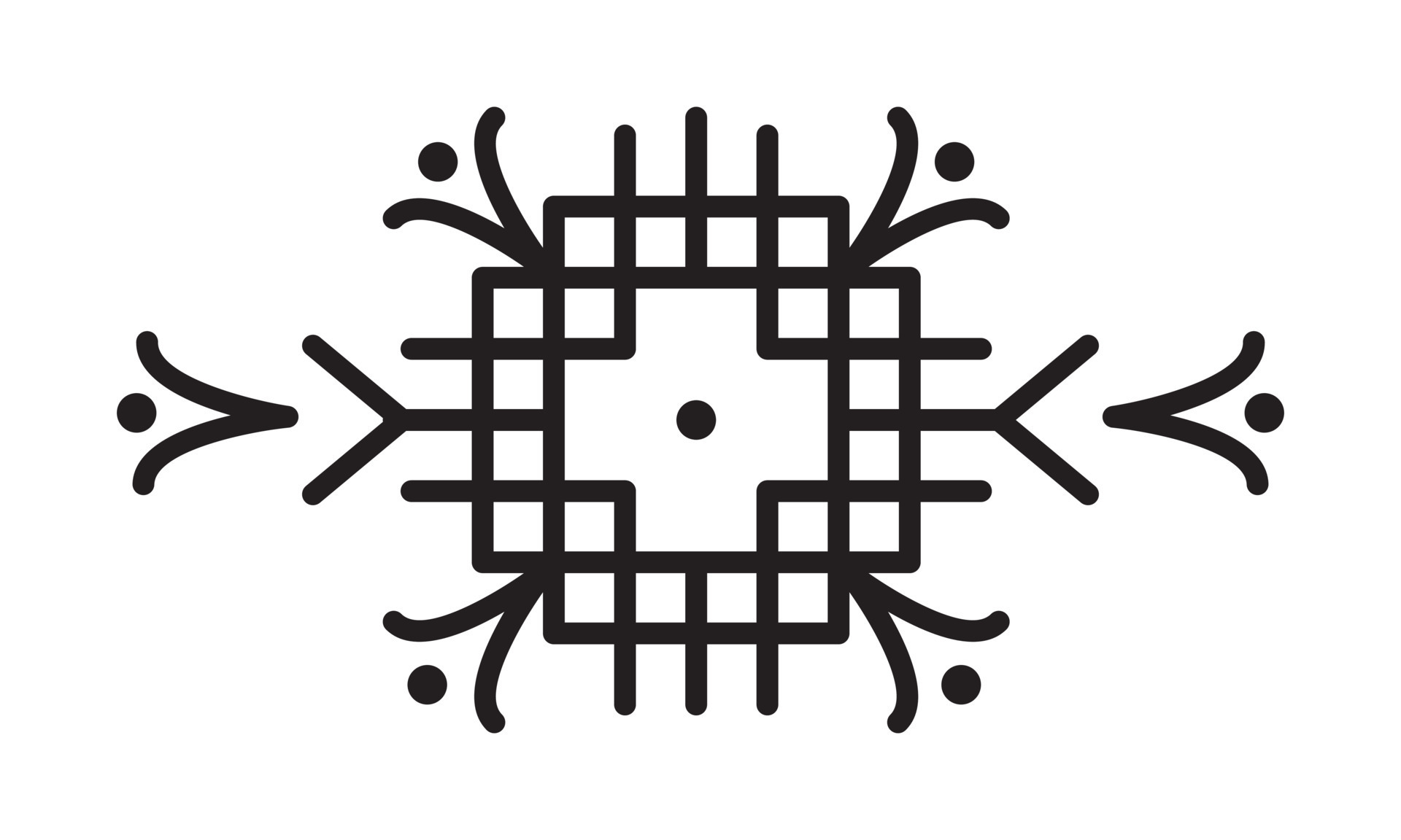 Text Divider In Tribal Style Floral And Geometric Elements For