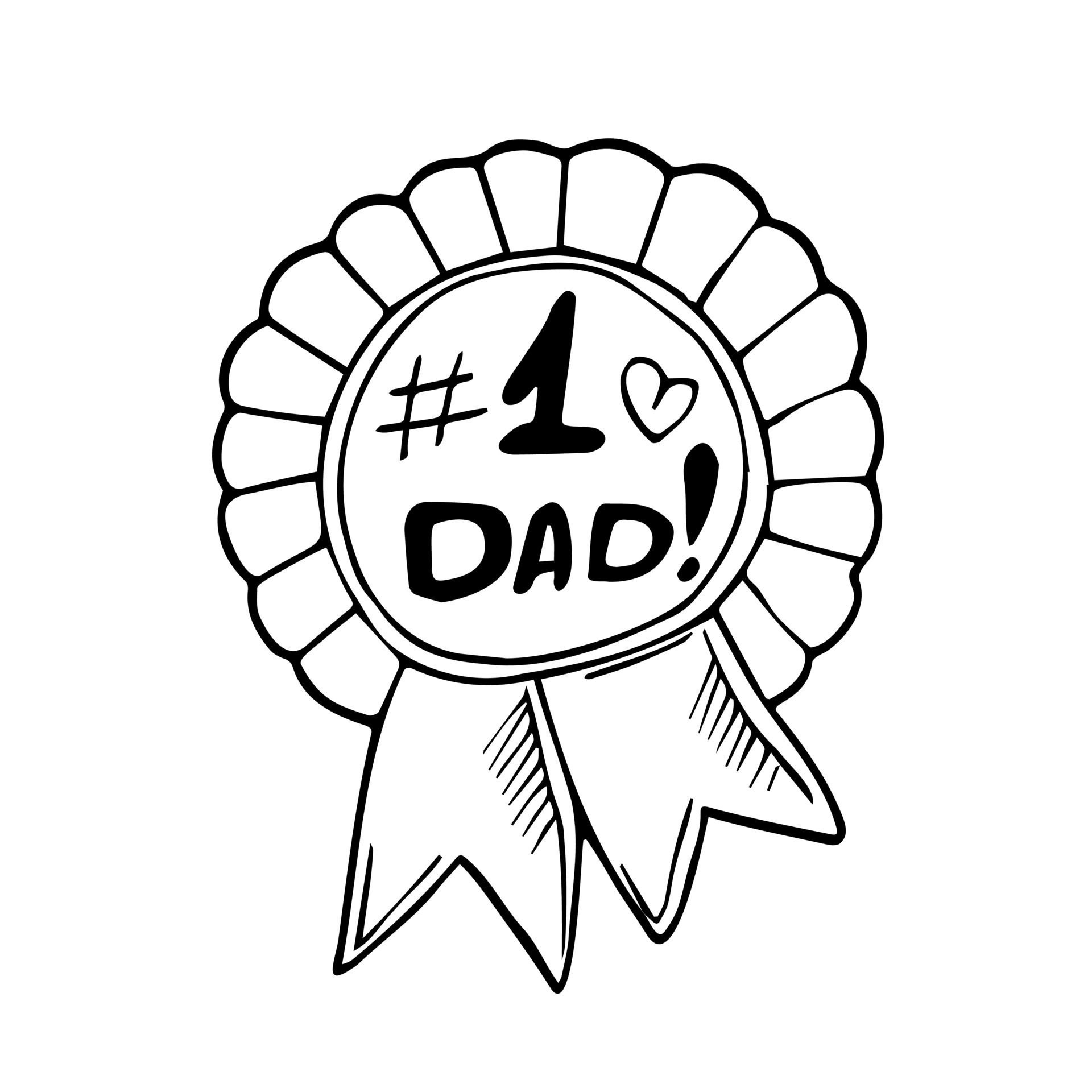 Doodle Best Dad prize. Medal for dad. Happy Fathers day concept ... Doodle Best Dad prize. Medal for dad. Happy Fathers day concept ...