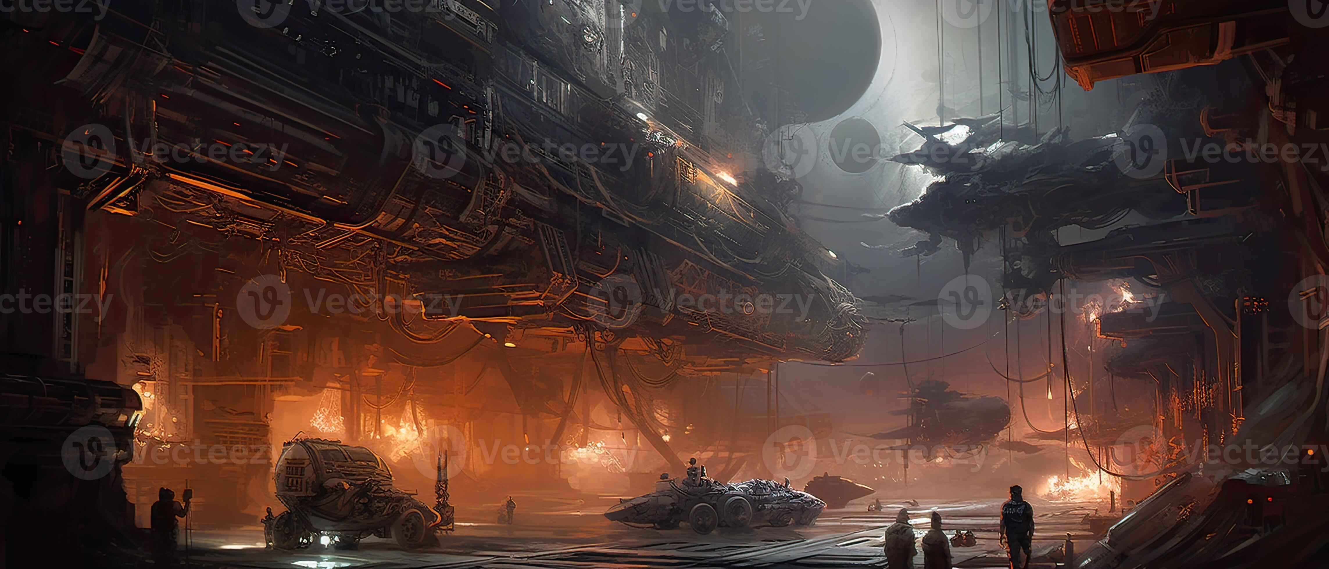 Futuristic sciFi huge battle spaceships. Futuristic sciFi huge battle spaceships concept for ...