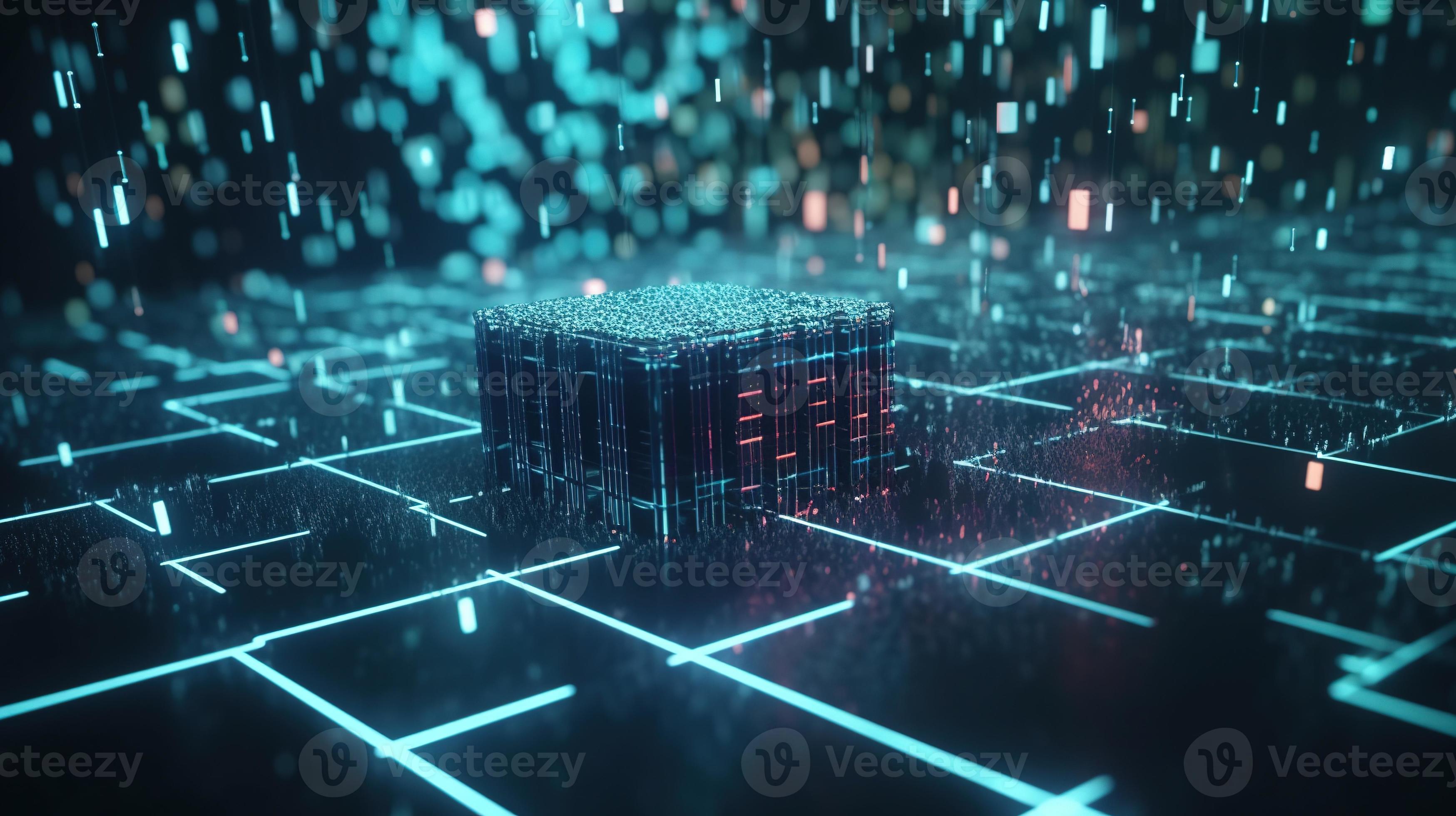 3D rendering of abstract technology concept. Digital data transfer and communication 22673223 ...