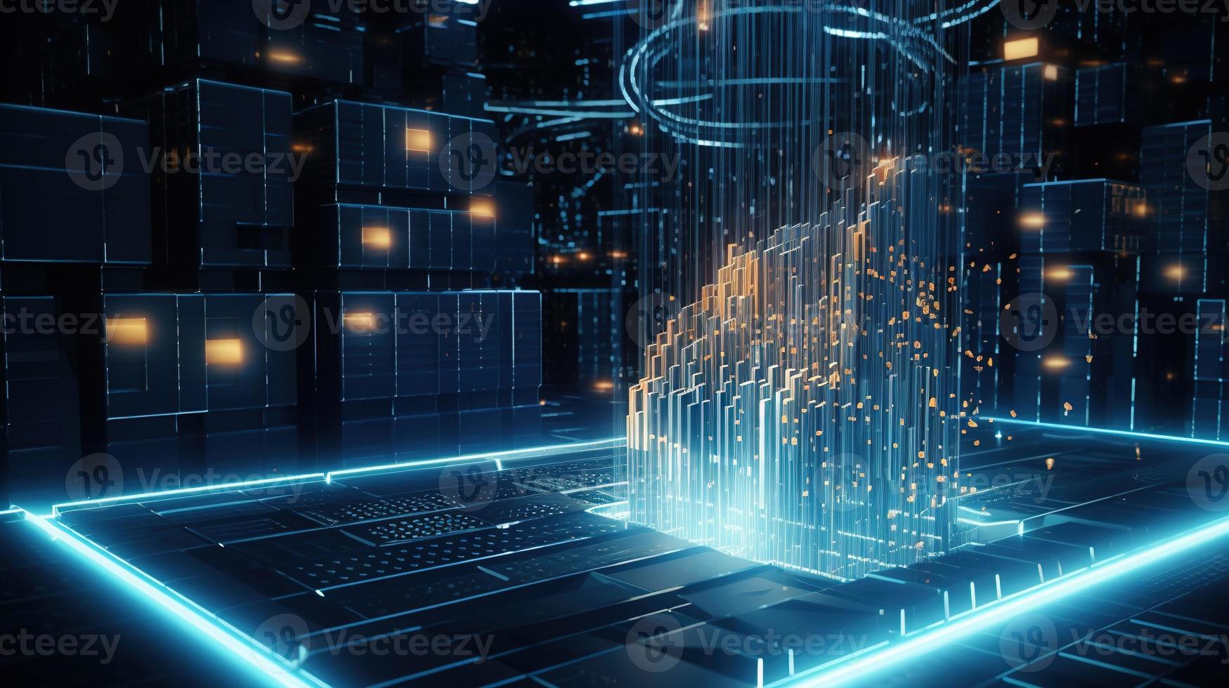 3d Rendering Of Abstract Technology Concept Digital Data Transfer And Communication 22673971