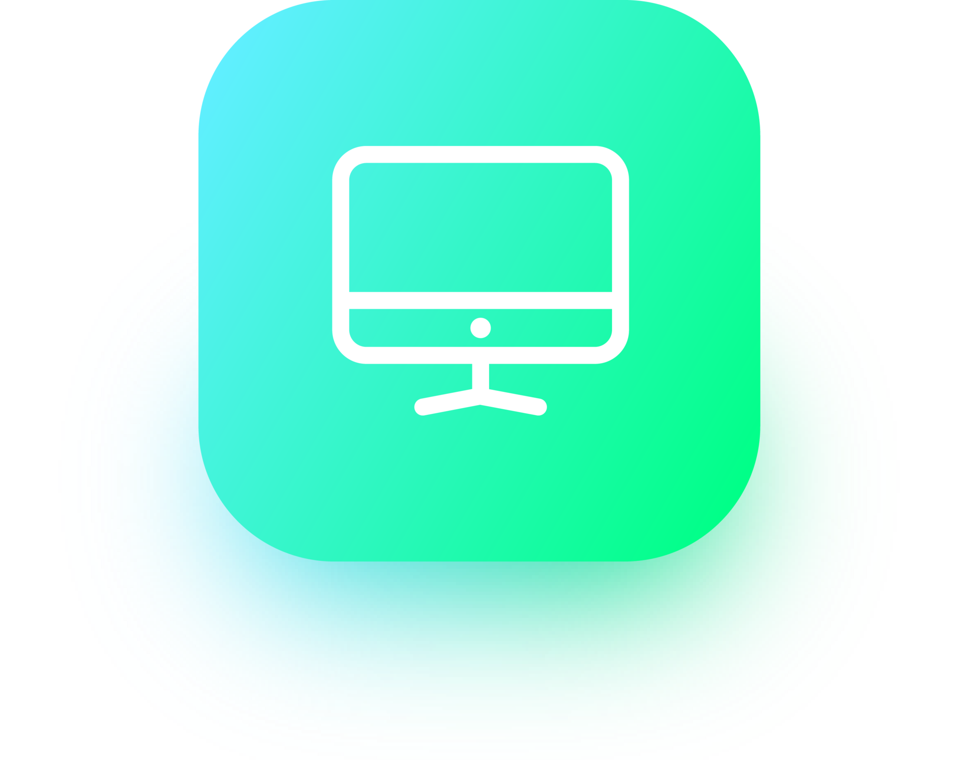 Computer Icon In Square Gradient Colors Desktop Monitor Signs