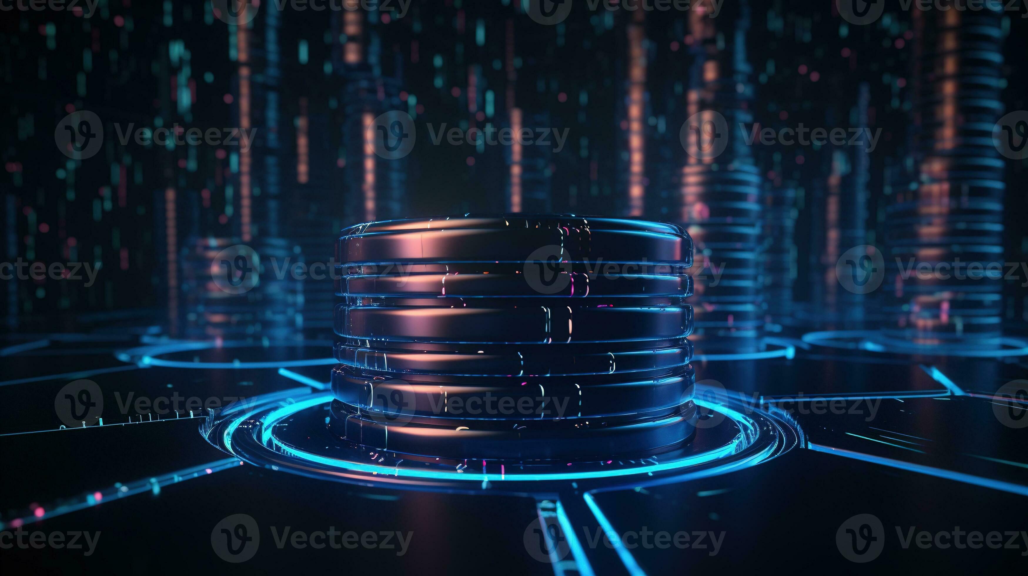 3d rendering of data storage concept. Computer generated abstract ...