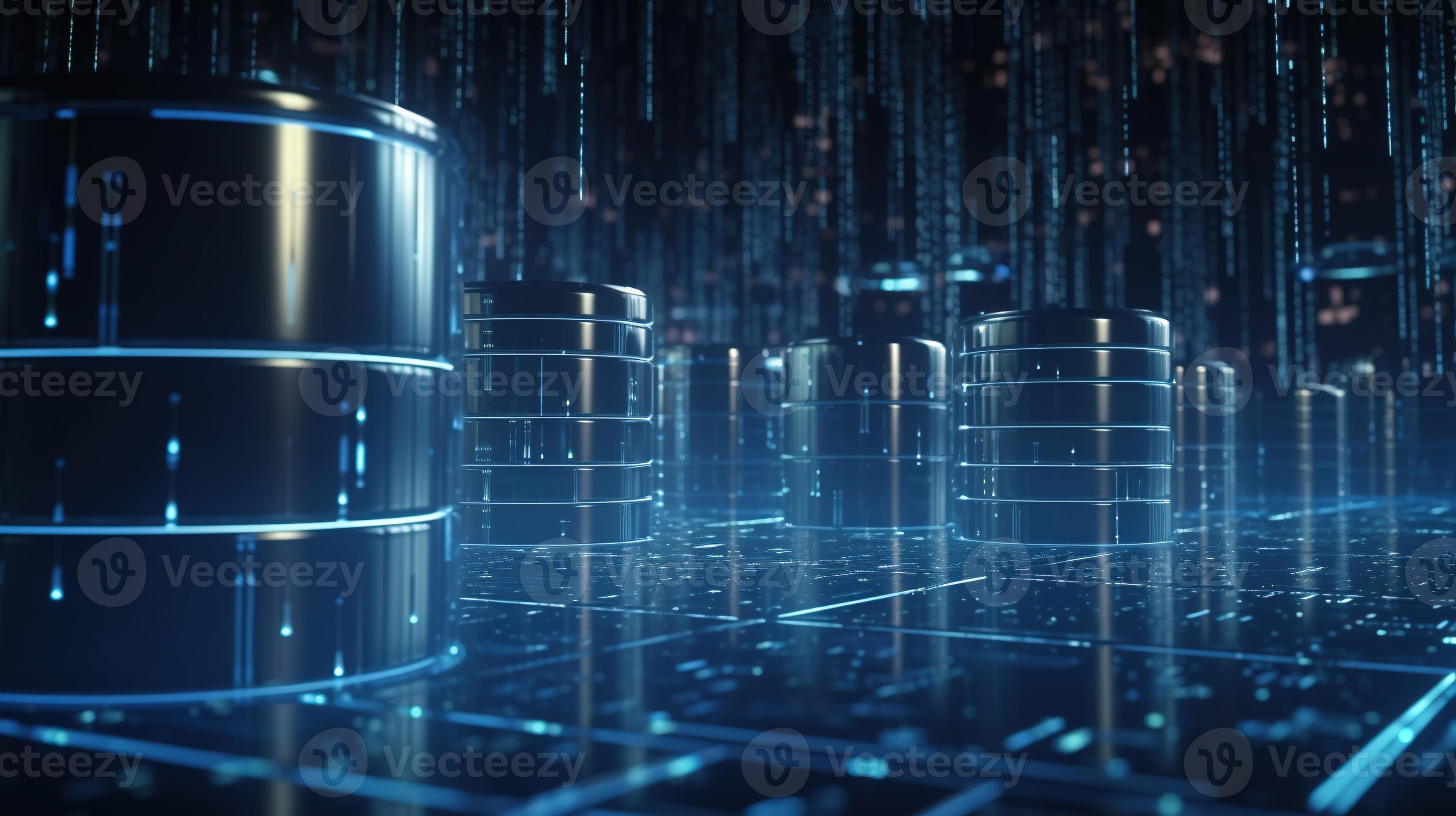 3d representación de datos almacenamiento concepto. computadora ...