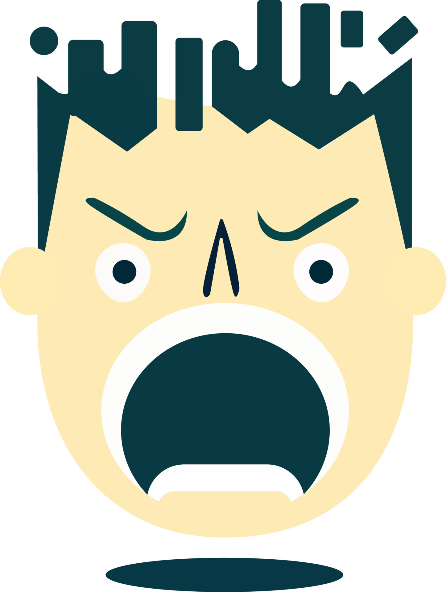 Cartoon Angry Man Face Free Vector Design 22675000 Vector Art At Vecteezy