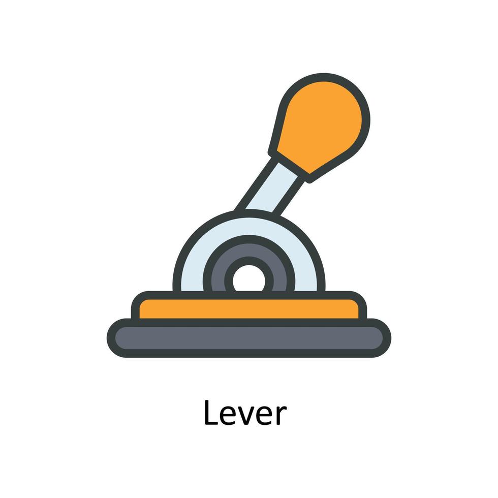 Lever Vector Fill outline Icons. Simple stock illustration stock ...