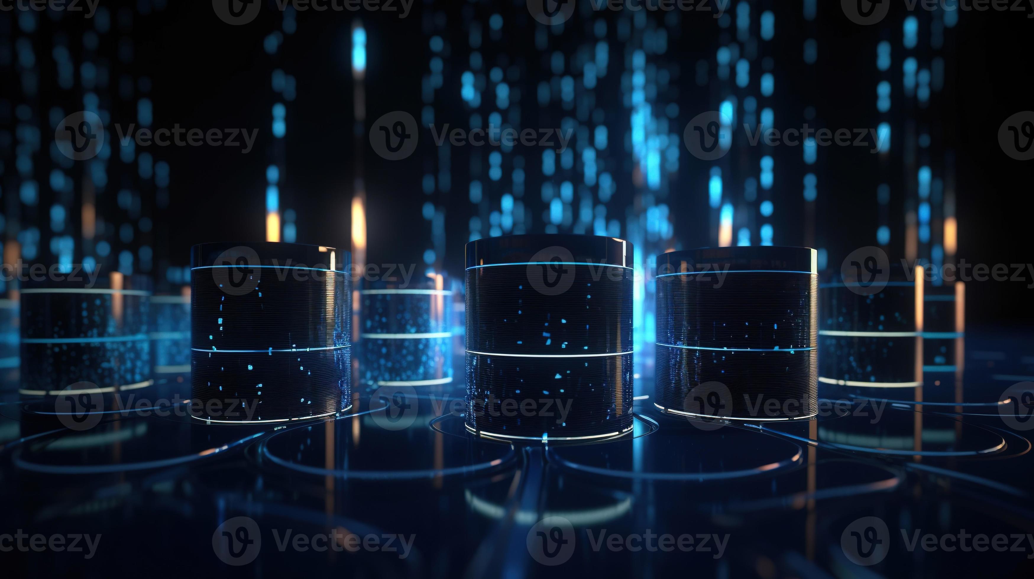 3d rendering of data storage concept. Computer generated abstract ...