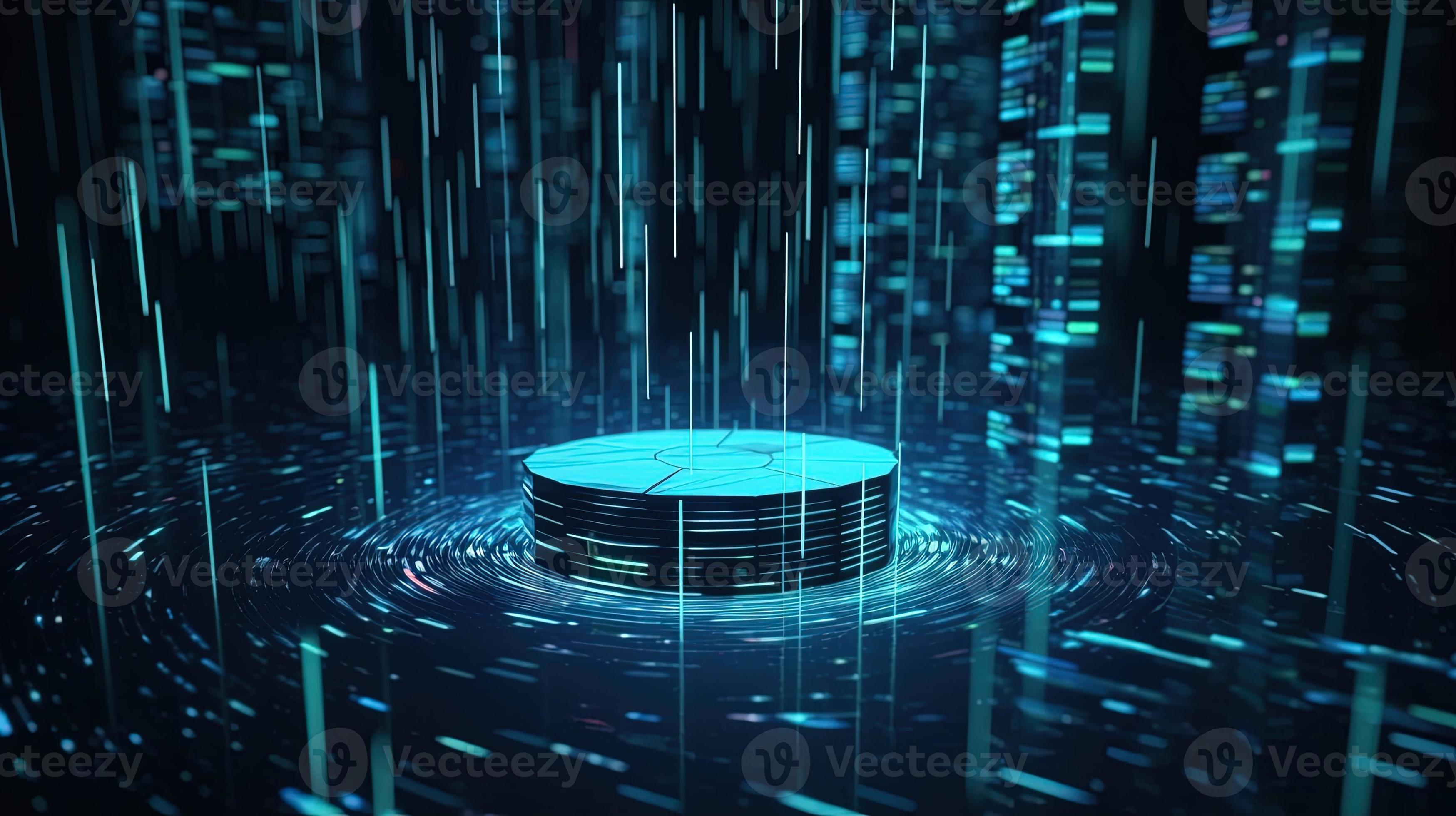 3d rendering of data storage concept. Computer generated abstract ...