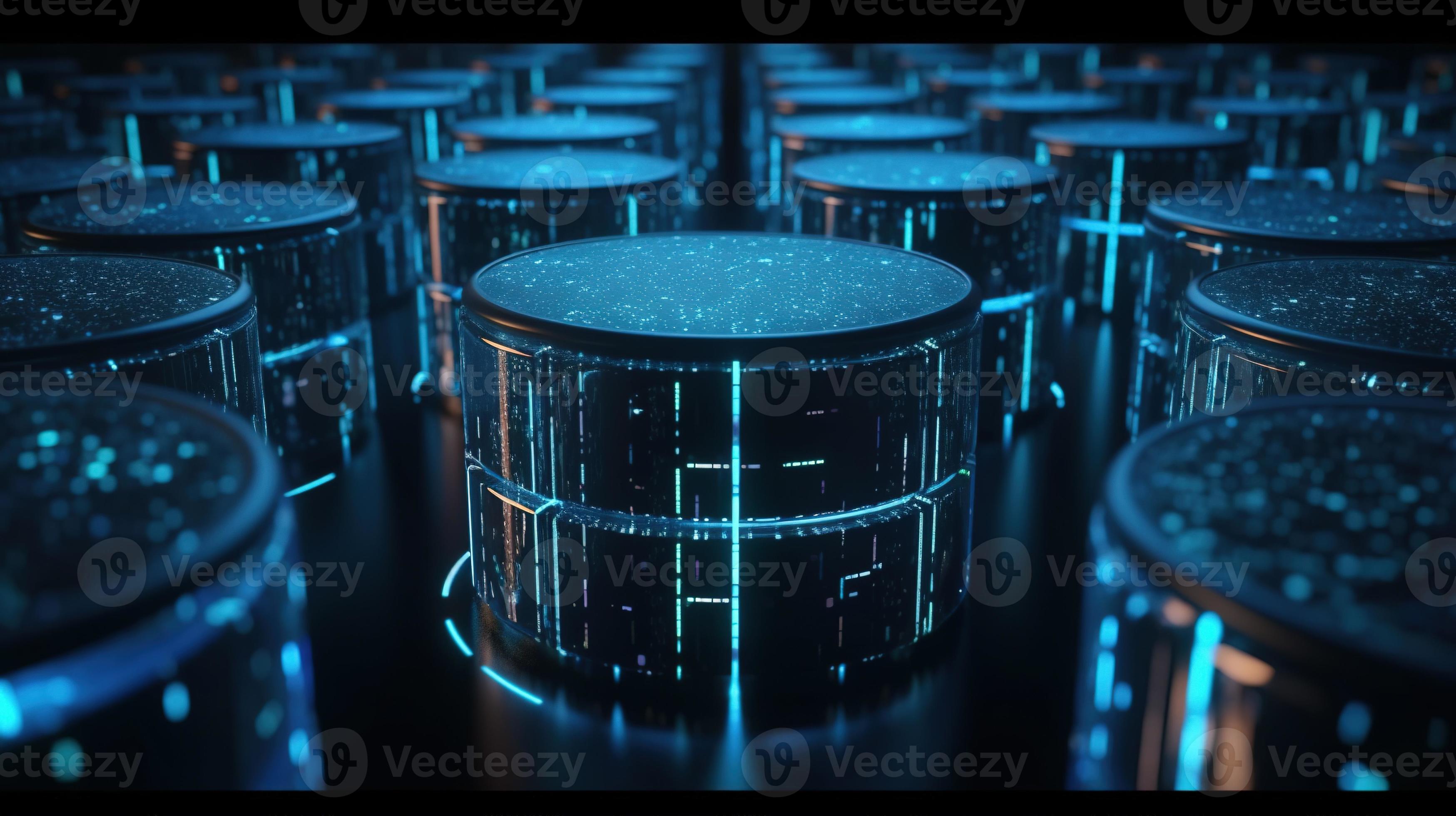 3d rendering of data storage concept. Computer generated abstract ...