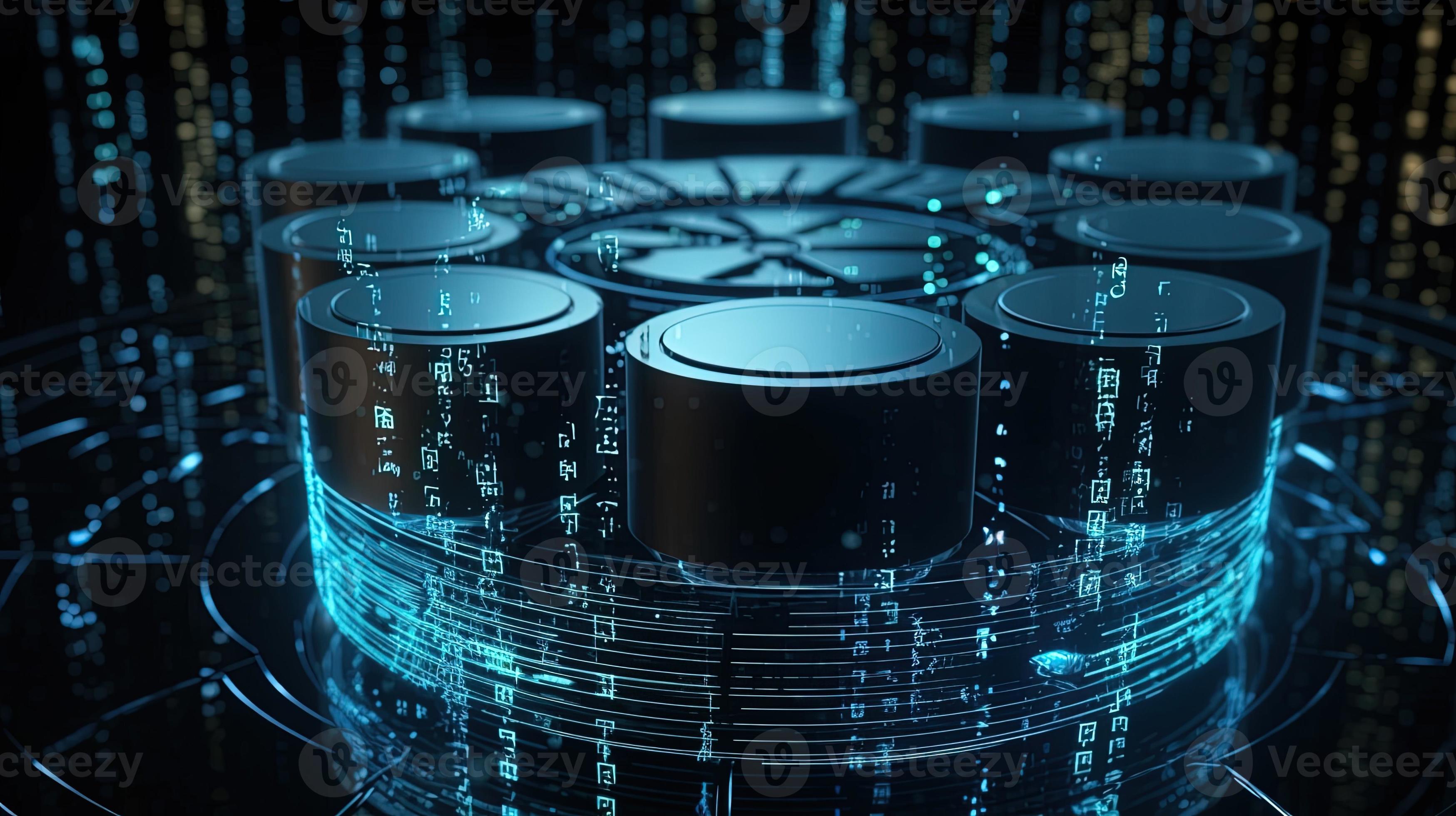 3d rendering of data storage concept. Computer generated abstract ...