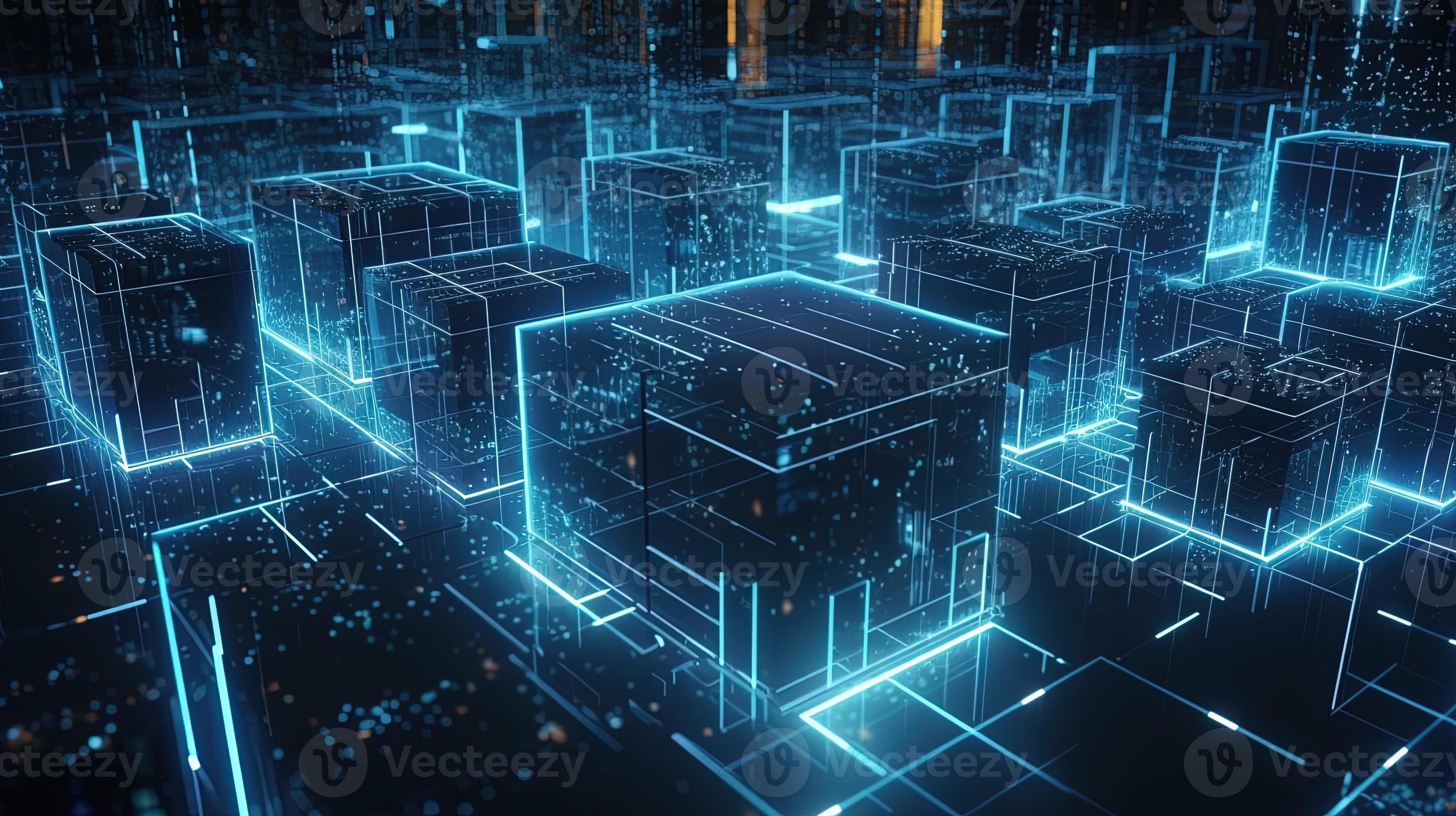 3d rendering of data storage concept. Computer generated abstract ...