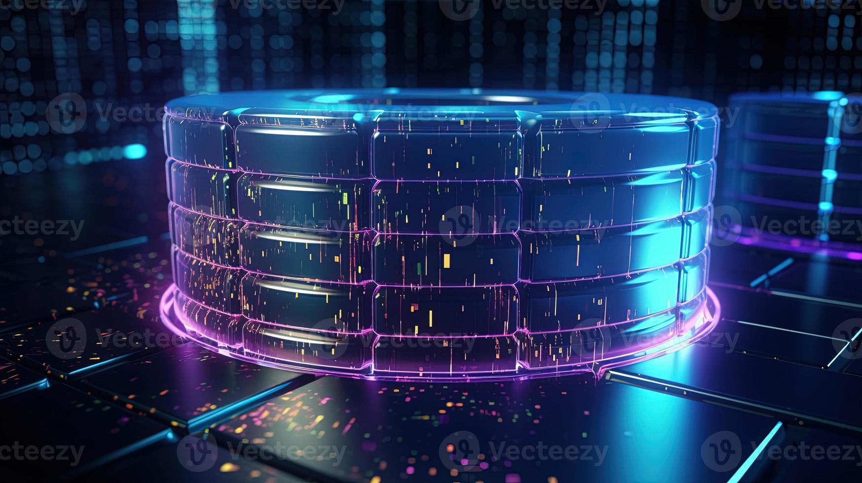 3d rendering of data storage concept. Computer generated abstract ...