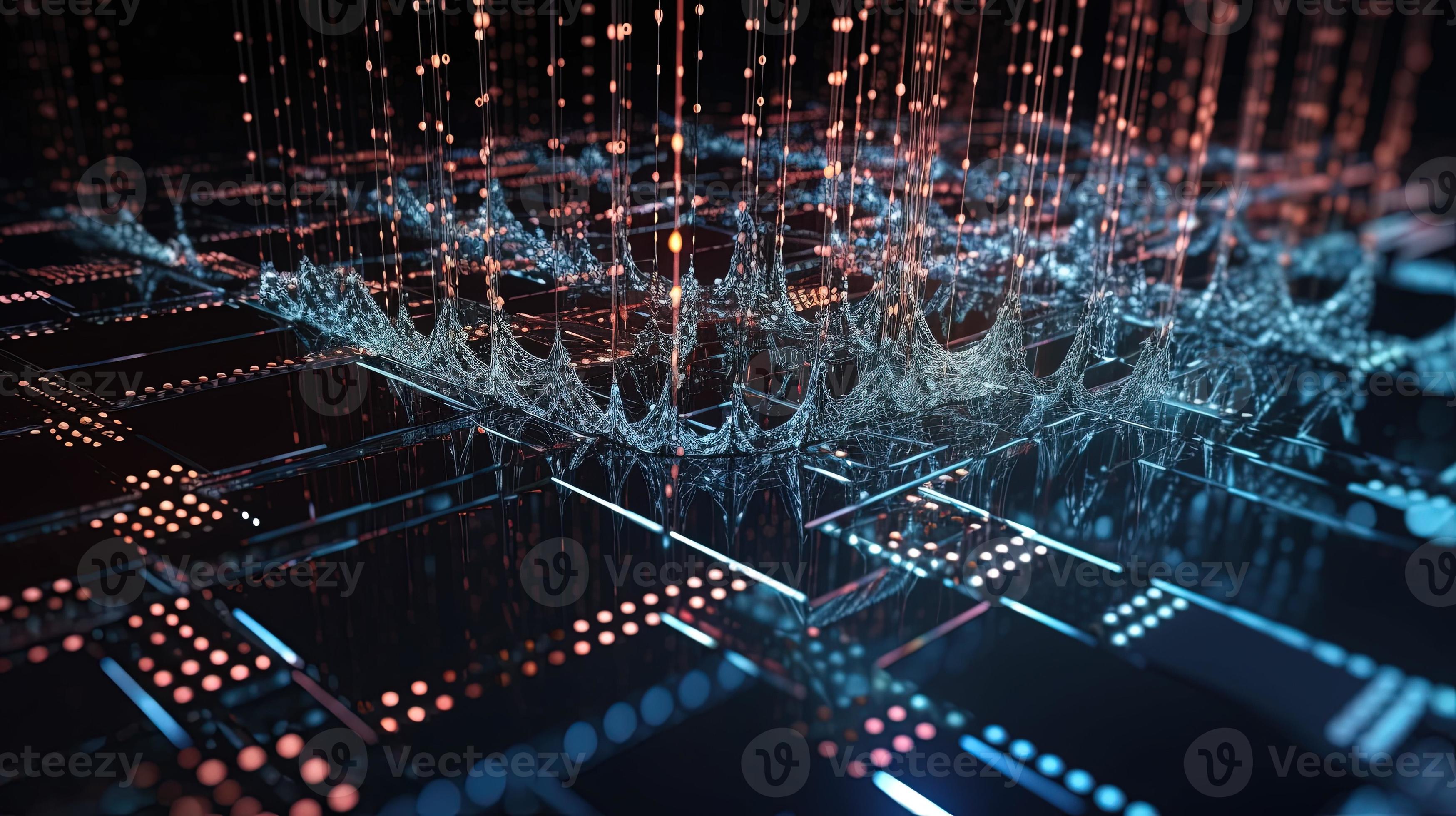 3d rendering of data storage concept. Computer generated abstract ...