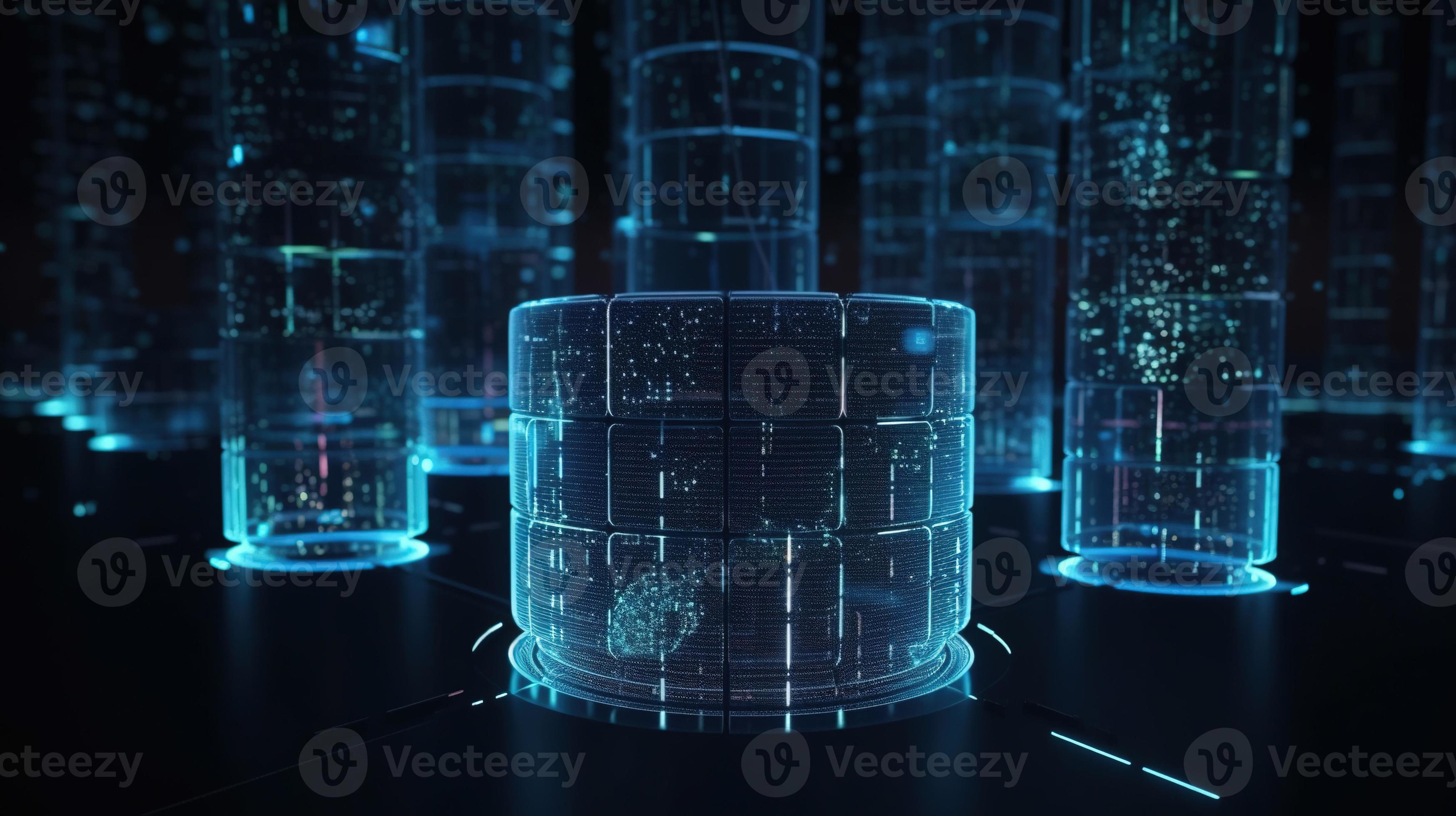 3d rendering of data storage concept. Computer generated abstract ...