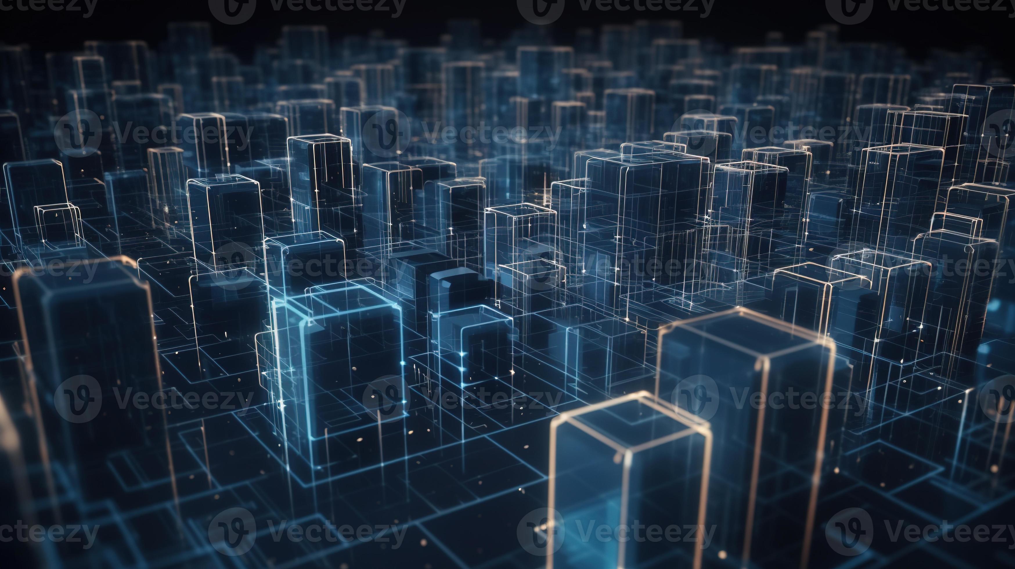 3d rendering of data storage concept. Computer generated abstract ...