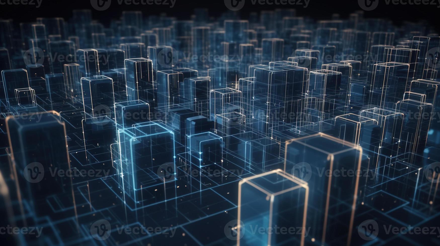 3d rendering of data storage concept. Computer generated abstract ...
