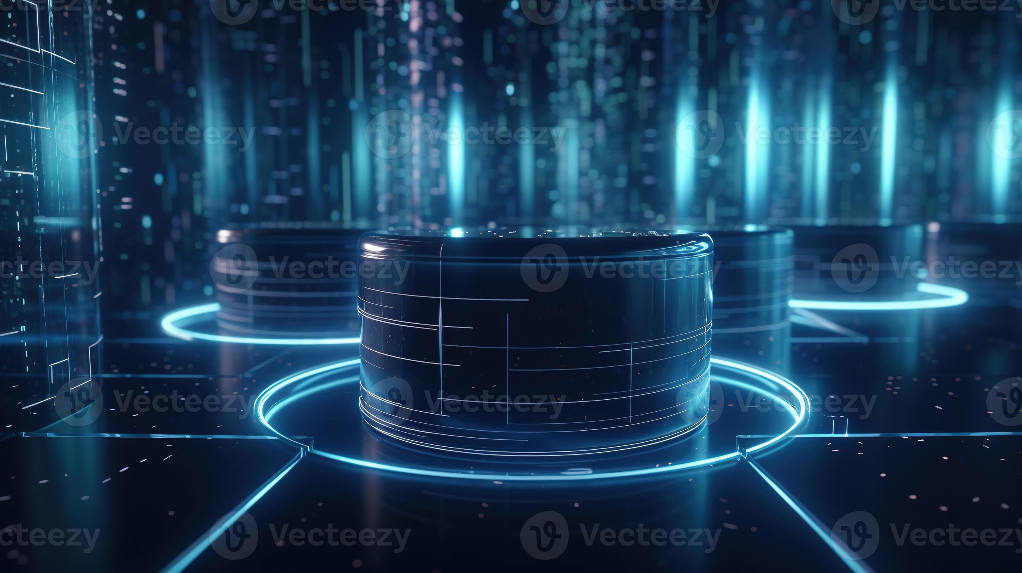 3d rendering of data storage concept. Computer generated abstract ...