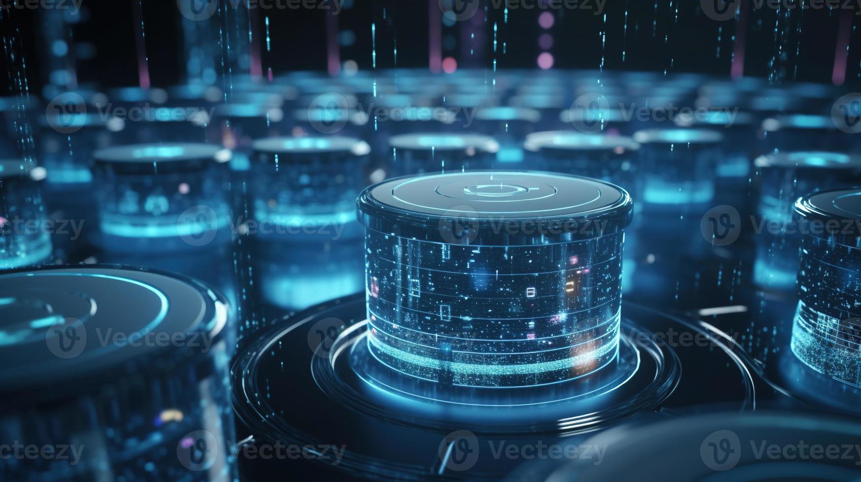 3d rendering of data storage concept. Computer generated abstract ...